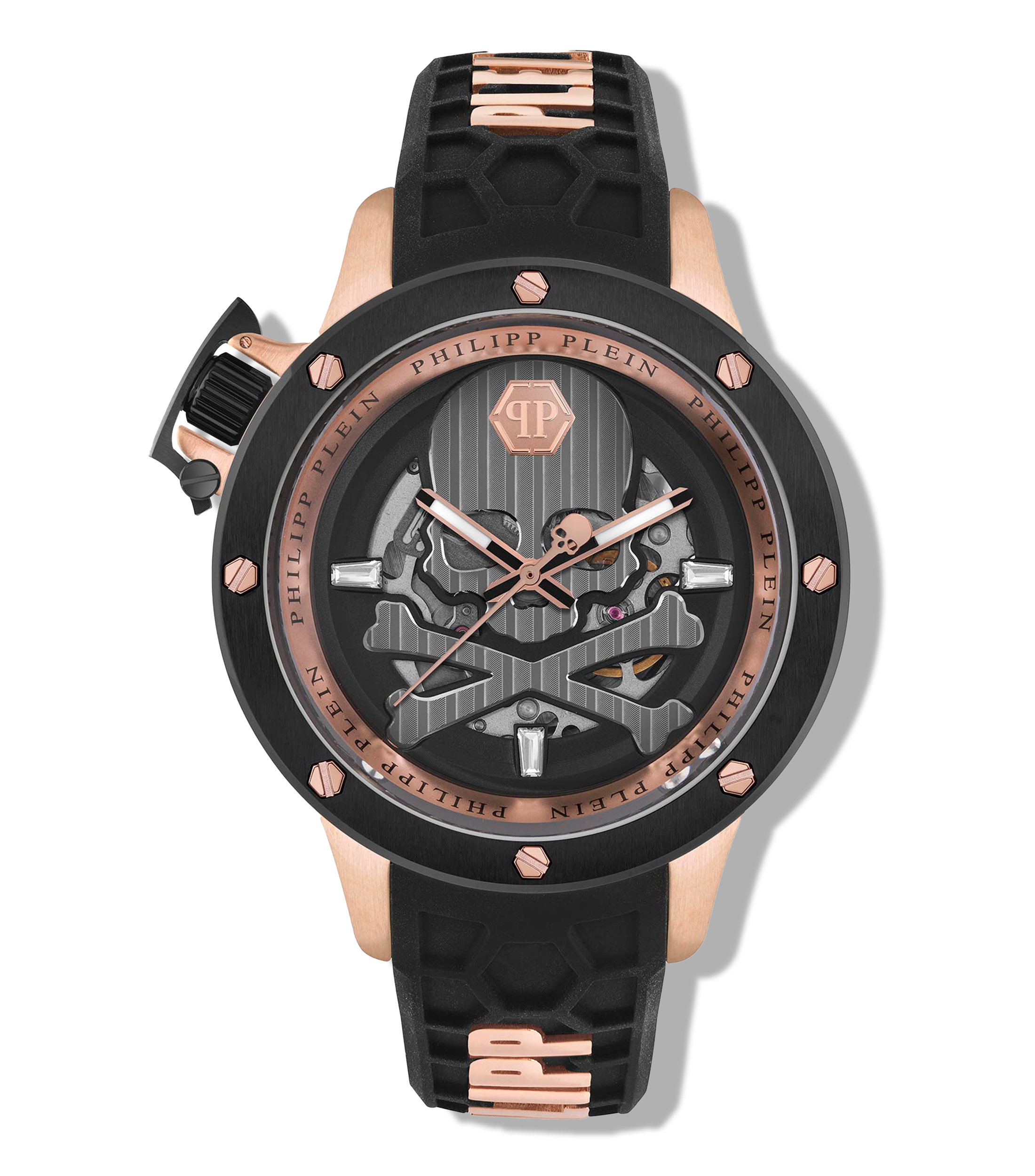 Philipp Plein: Reloj para Hombre Plein Rich Casual, Negro, Oro rosa ...