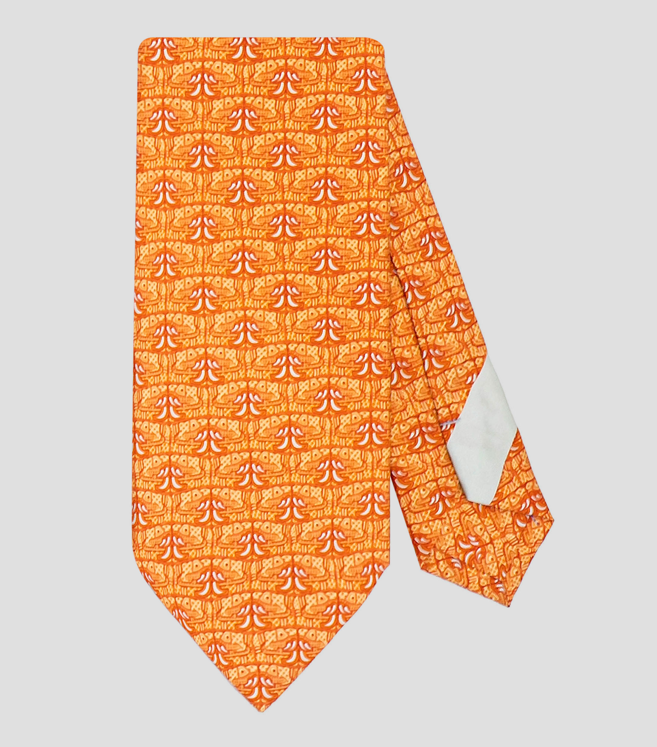 Pineda Covalin: Corbata Ancha de Seda Naranja con deidad mexica | El ...