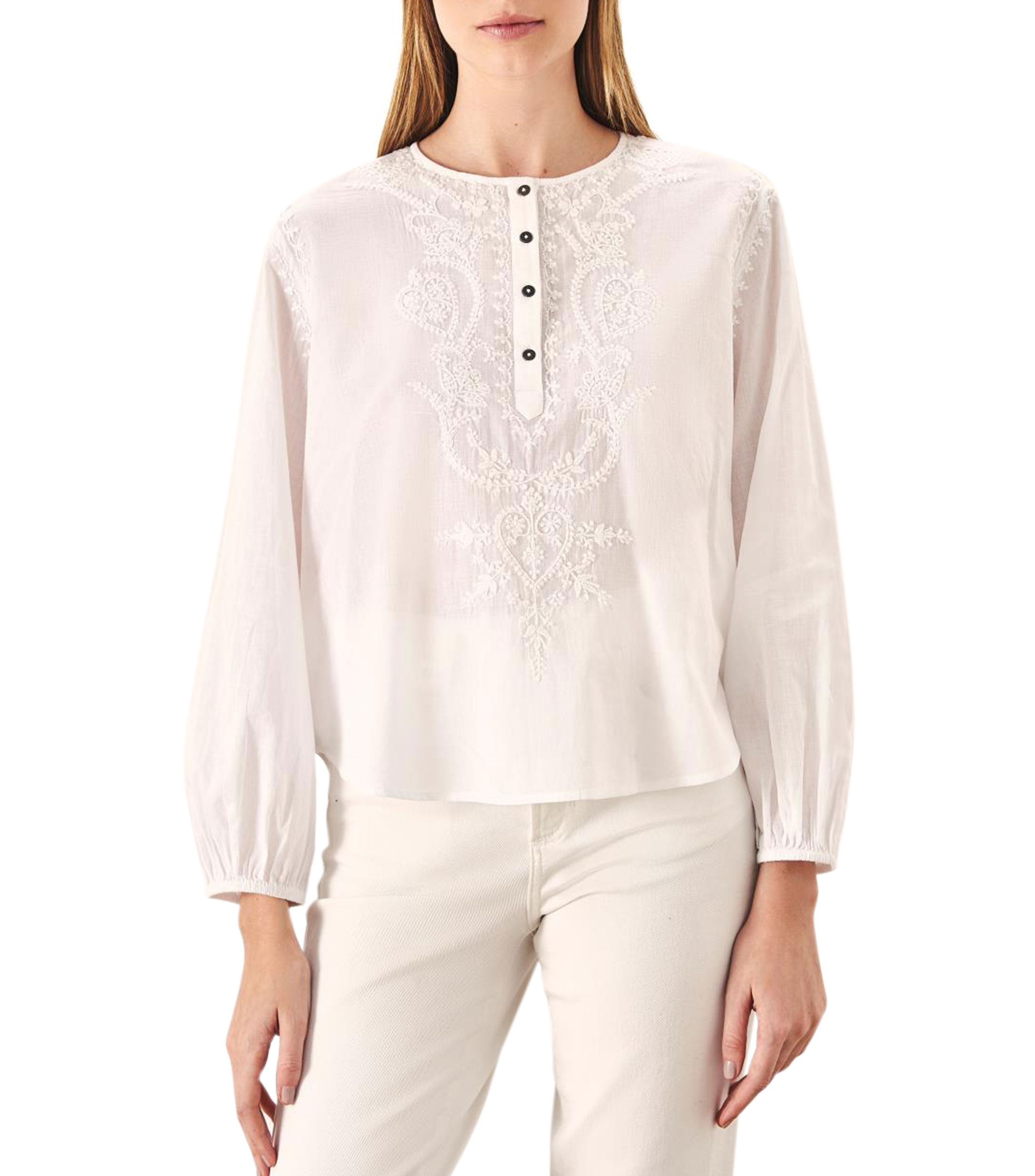Rapsodia: Blusa de manga larga con bordados Mujer | El Palacio de Hierro