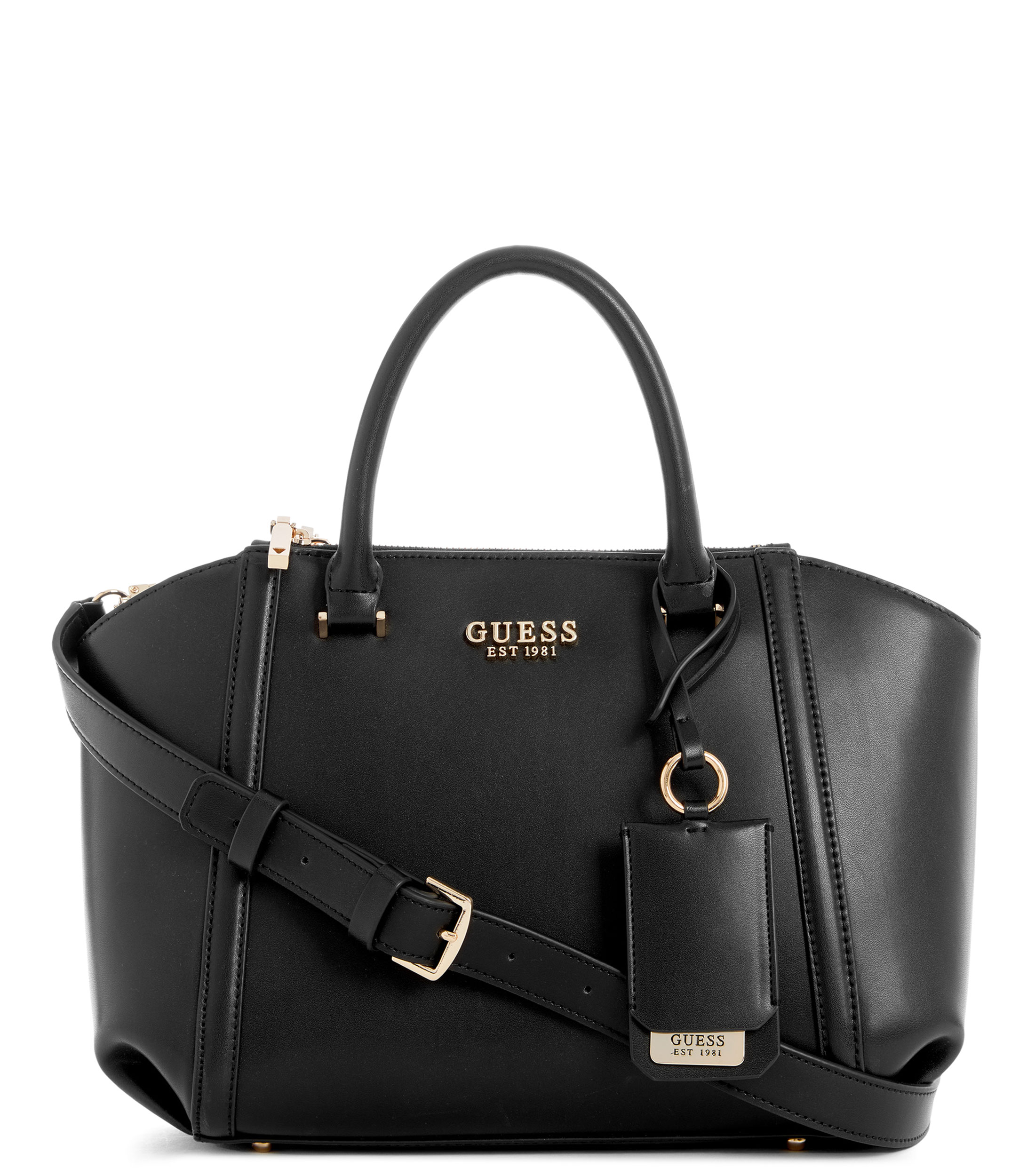 Guess: Bolso Satchel negro Leie Mujer | El Palacio de Hierro