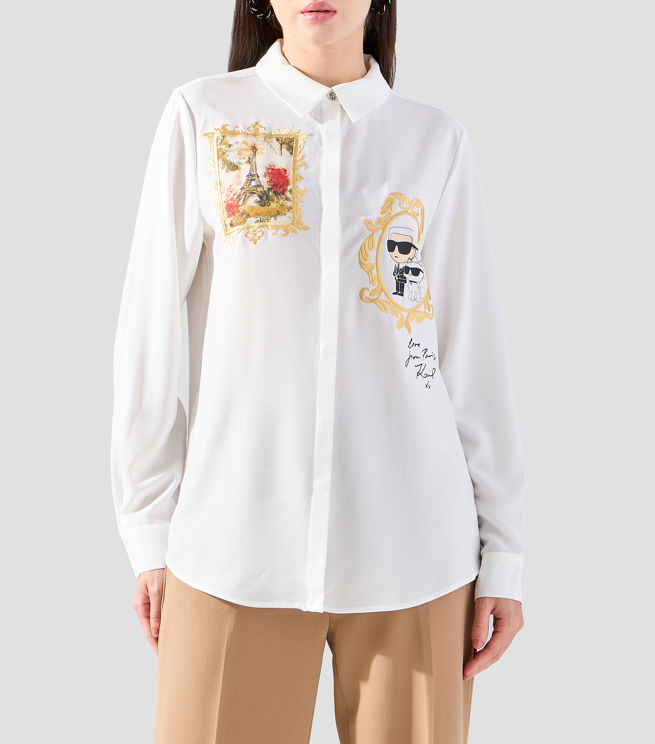 Karl Lagerfeld Camisa estampada manga larga Mujer |El Palacio de Hierro