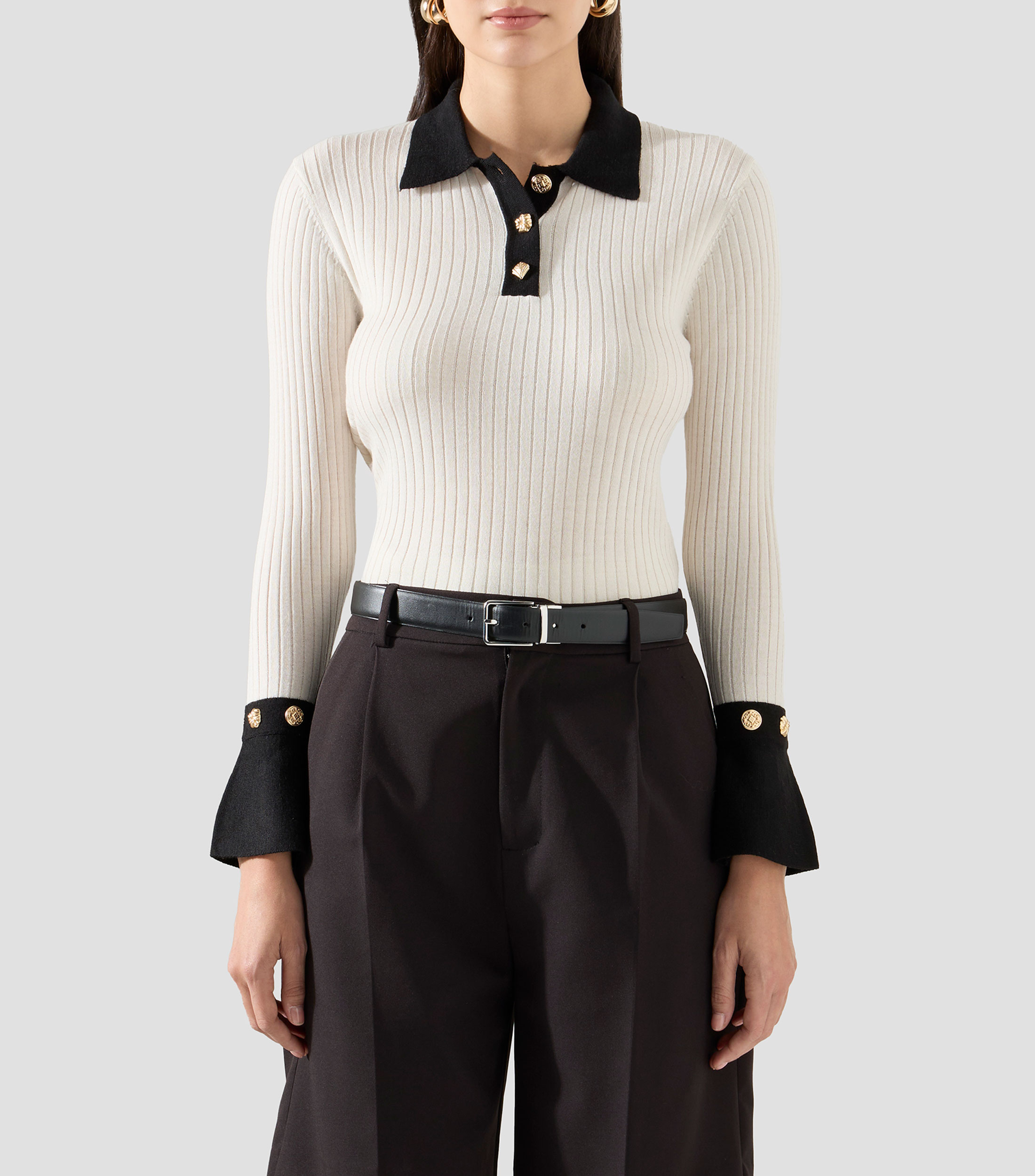 Karl Lagerfeld Blusa lisa con manga larga Mujer |El Palacio de Hierro