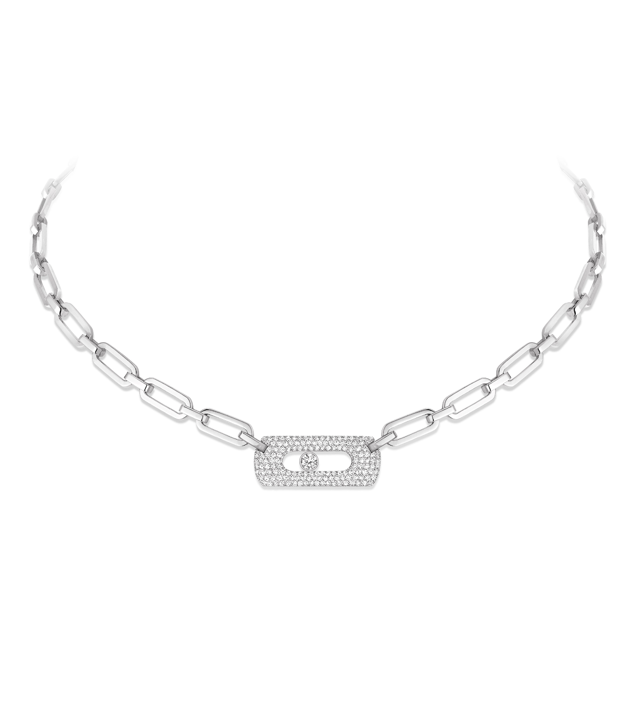 Messika Collar tipo gourmette en oro blanco de 18 kilates My Move Mujer ...