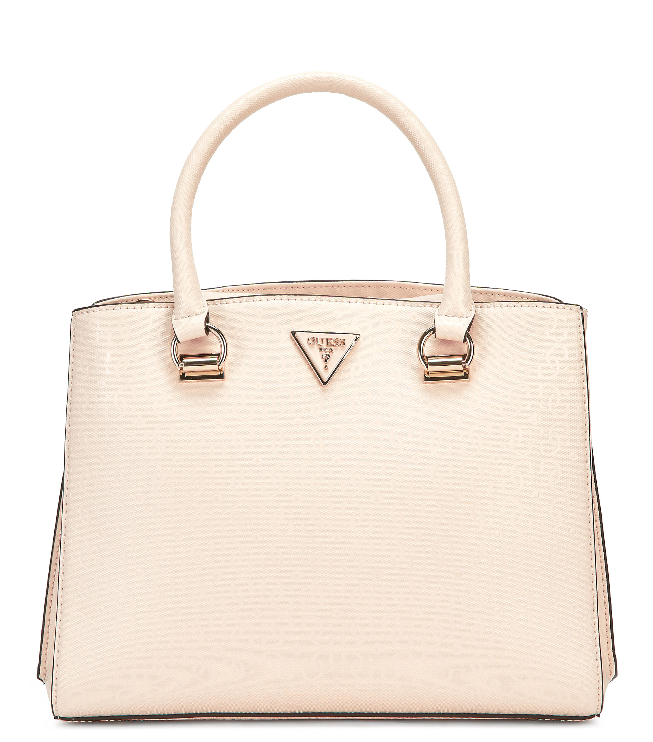 Guess: Bolso Satchel rosa Alexie monogram Mujer | El Palacio de Hierro