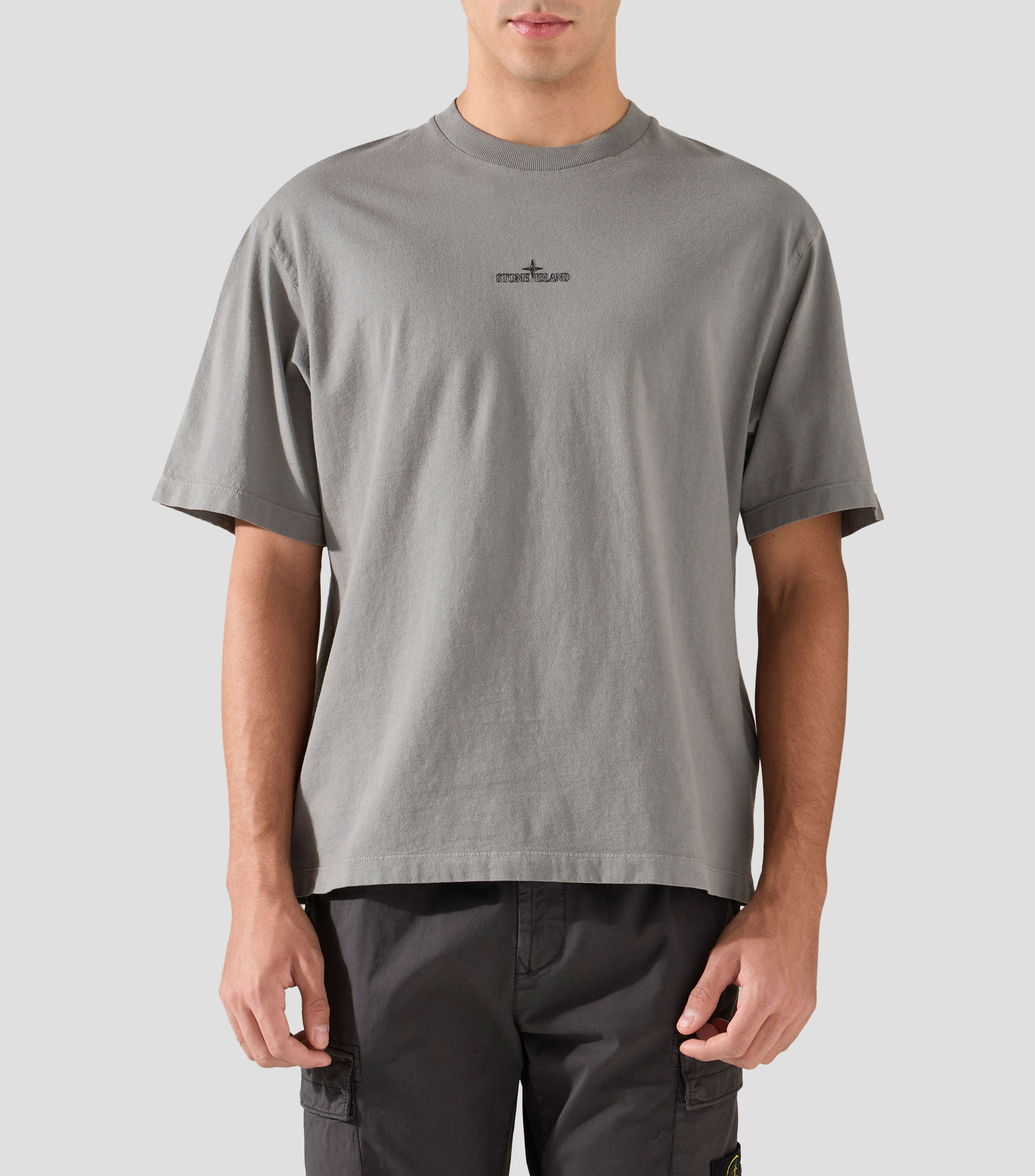 Stone Island Playera cuello redondo manga corta lisa Hombre |El Palacio ...