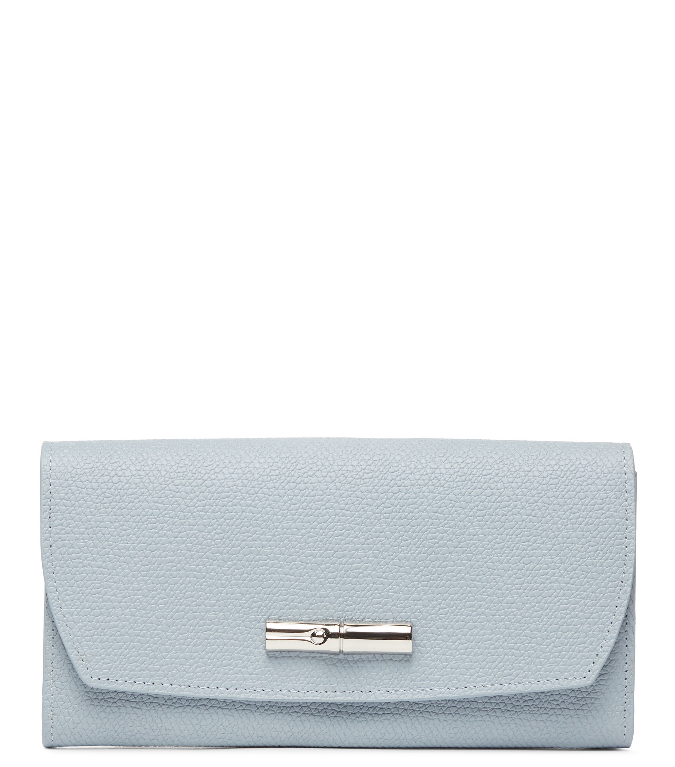 Longchamp: Cartera azul claro en piel Roseau granulada Mujer | El ...