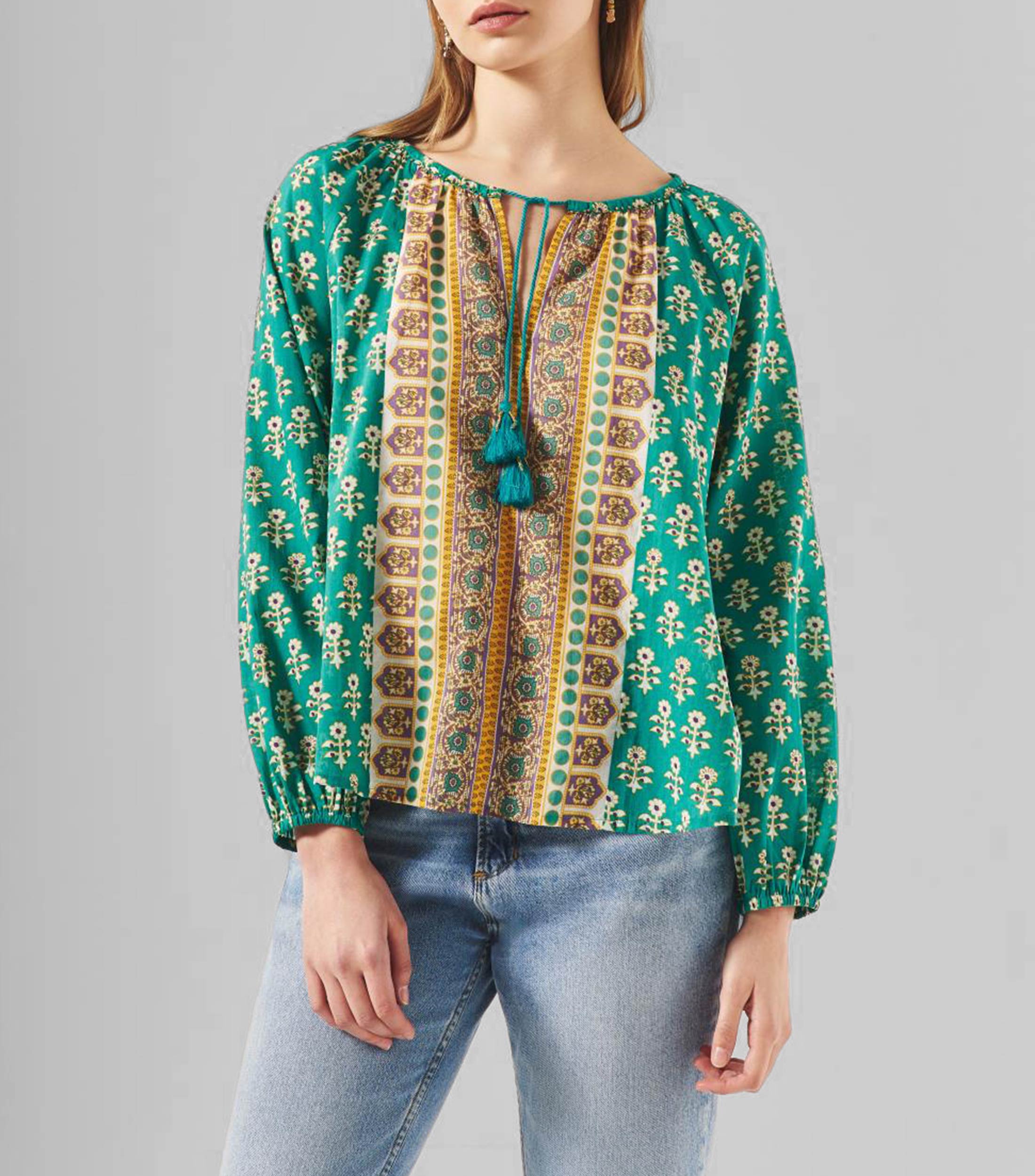 Rapsodia: Blusa estampada manga larga Mujer | El Palacio de Hierro