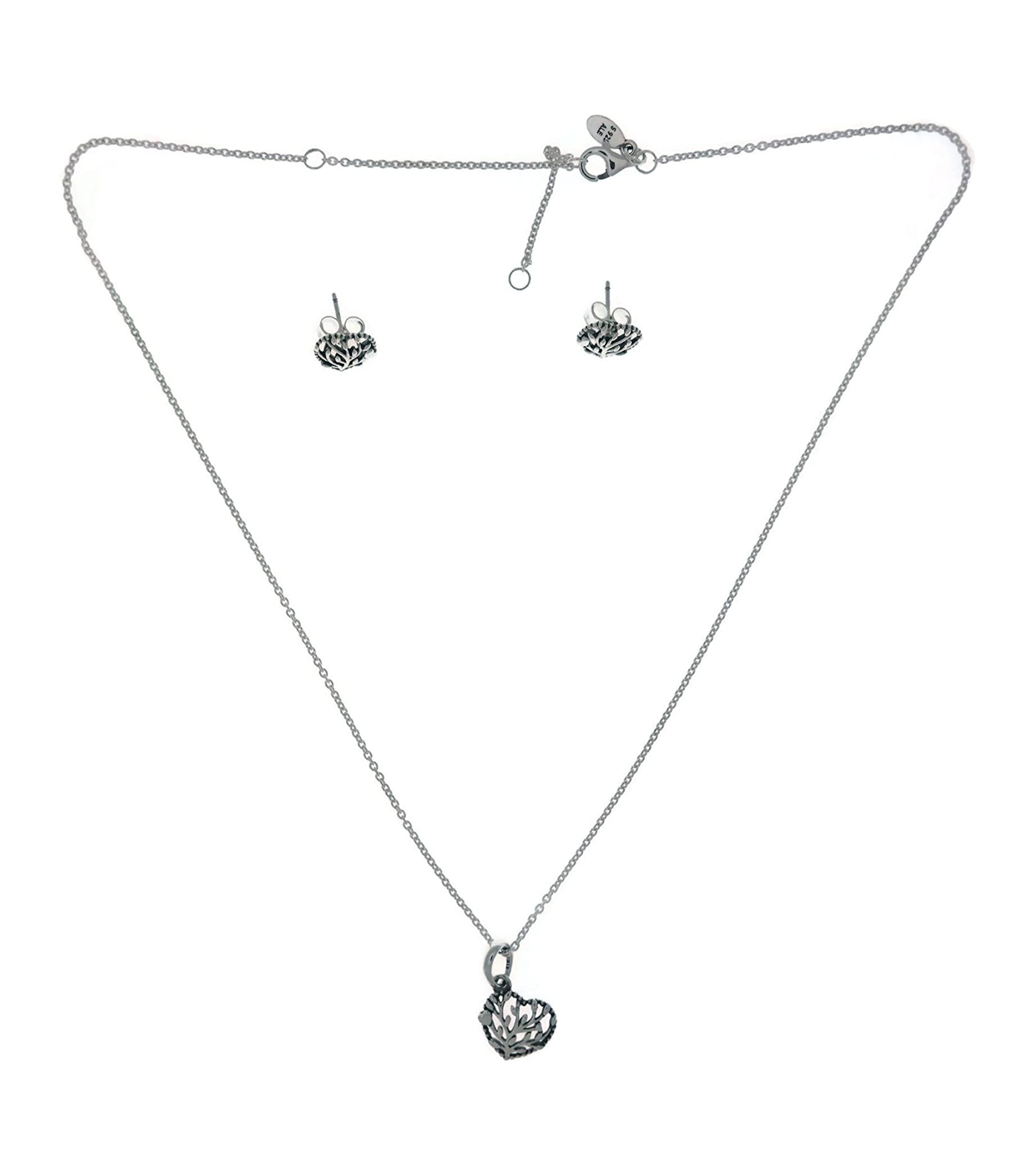 Pandora Set de Collar y Aretes en Plata Flourishing Hearts Mujer - El ...