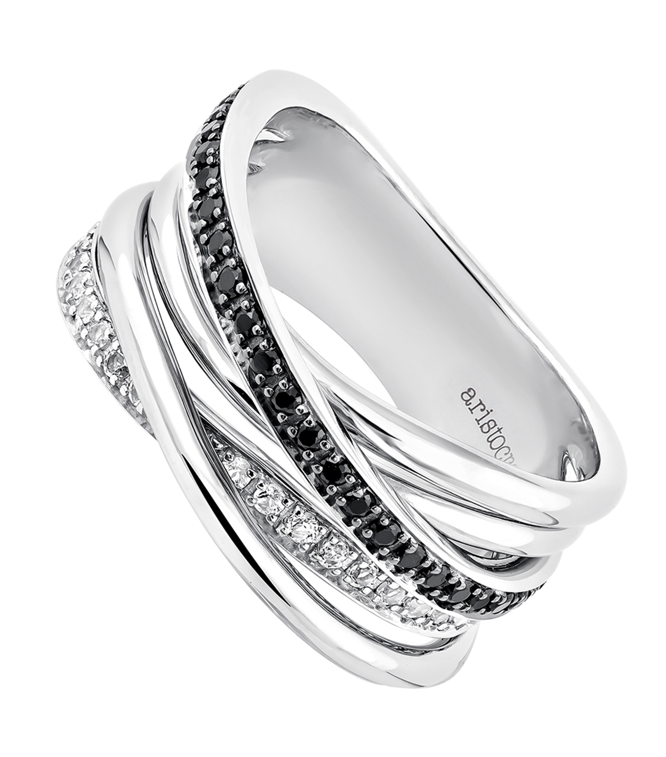 Aristocrazy Anillo en plata de ley 925 Crossed Lines Talla 5.5 Mujer ...