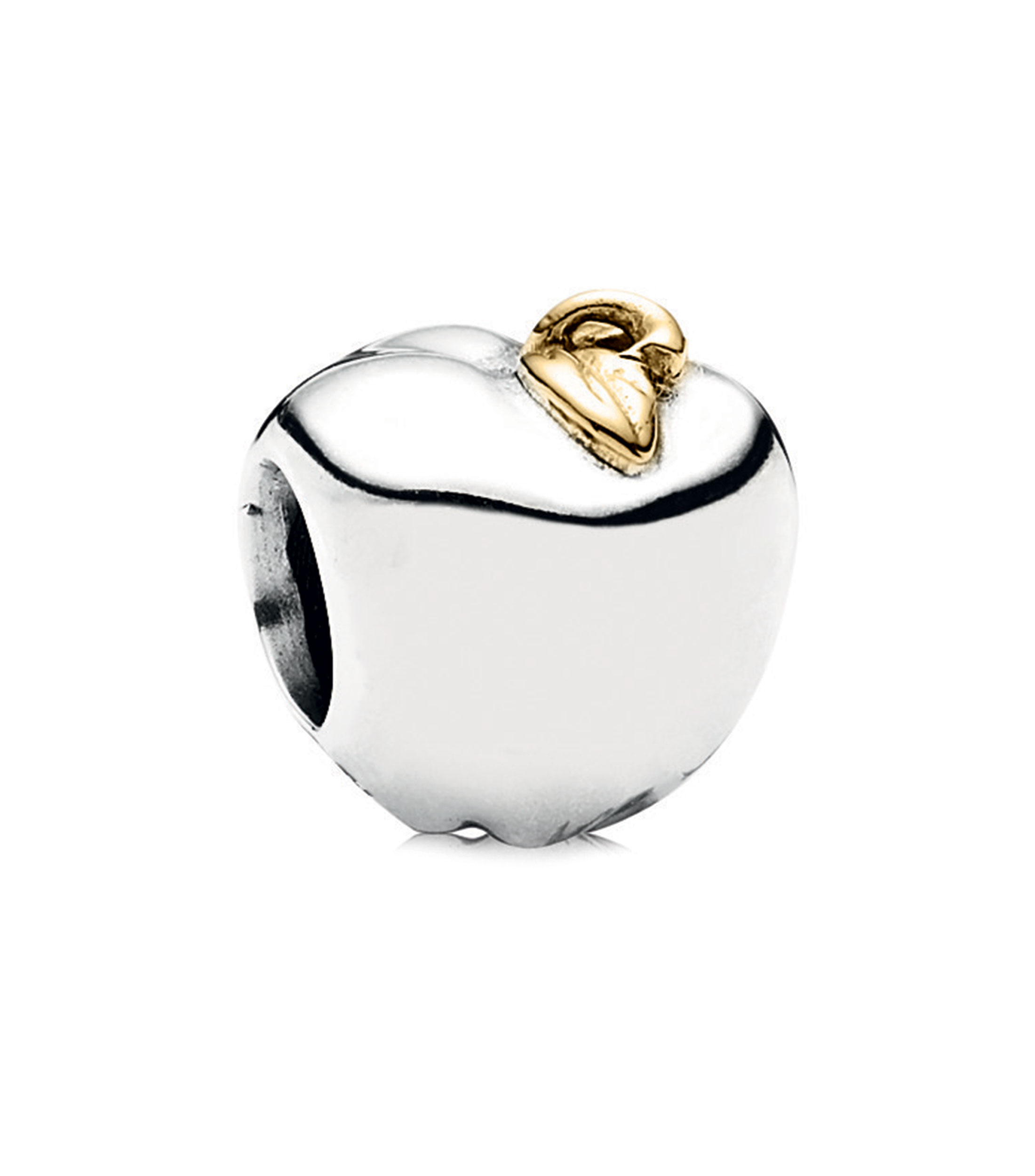 Pandora Charm Manzana en plata con oro de 14 kilates Pandora Moments ...
