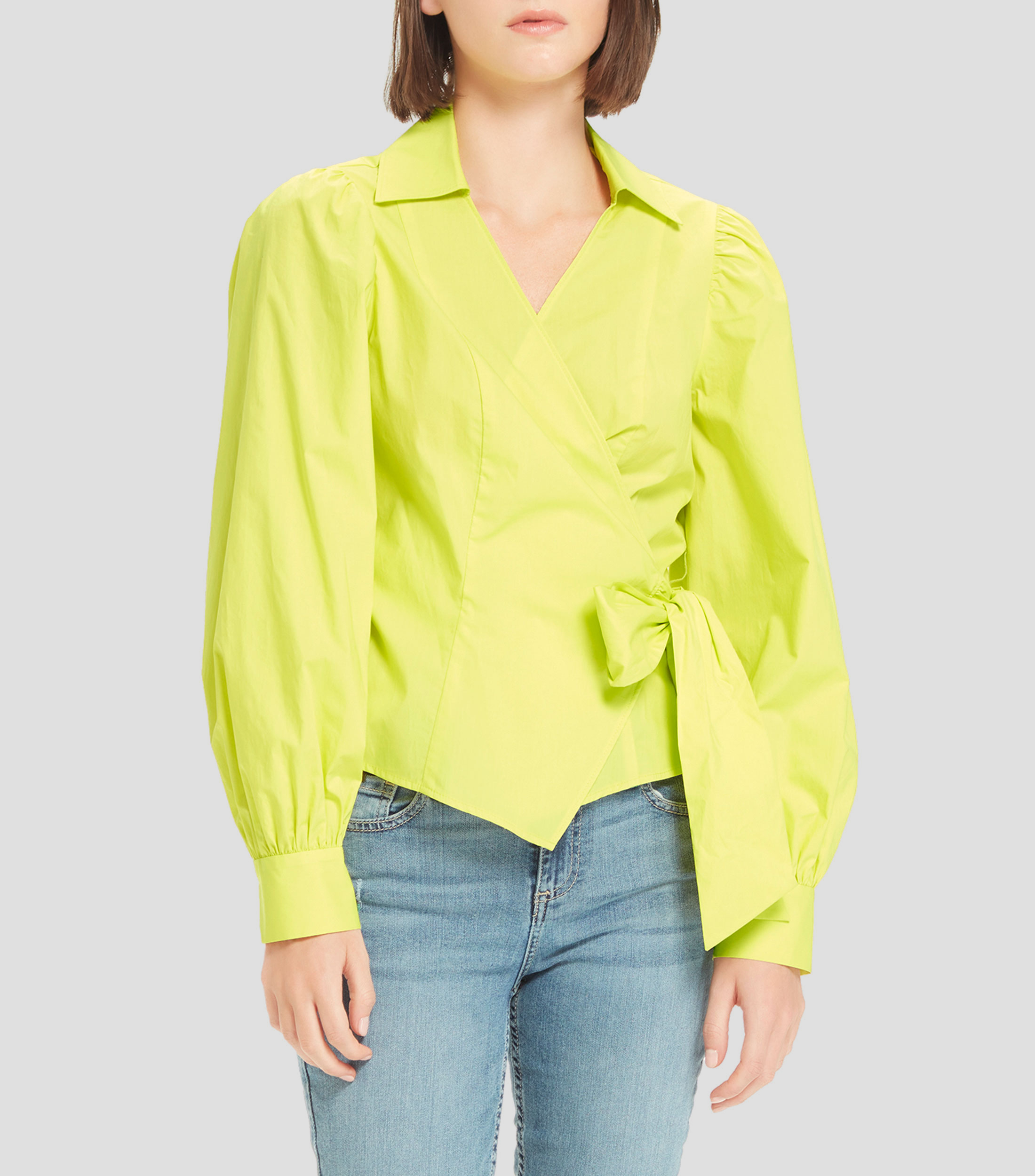 Julio: Blusa Neón Envolvente Manga Larga Mujer | El Palacio de Hierro