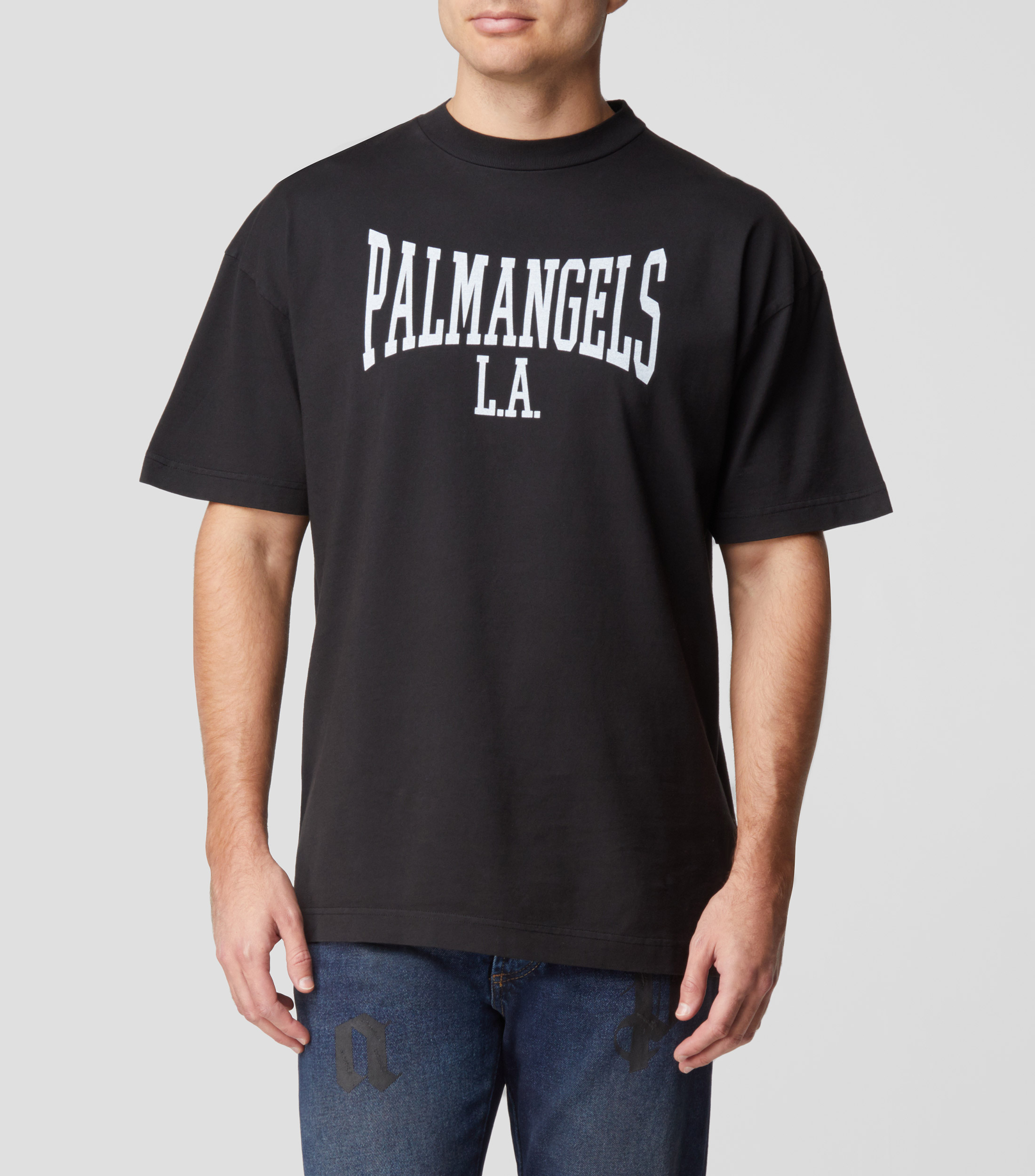 Palm Angels: Playera con logo College de manga corta Hombre | El ...