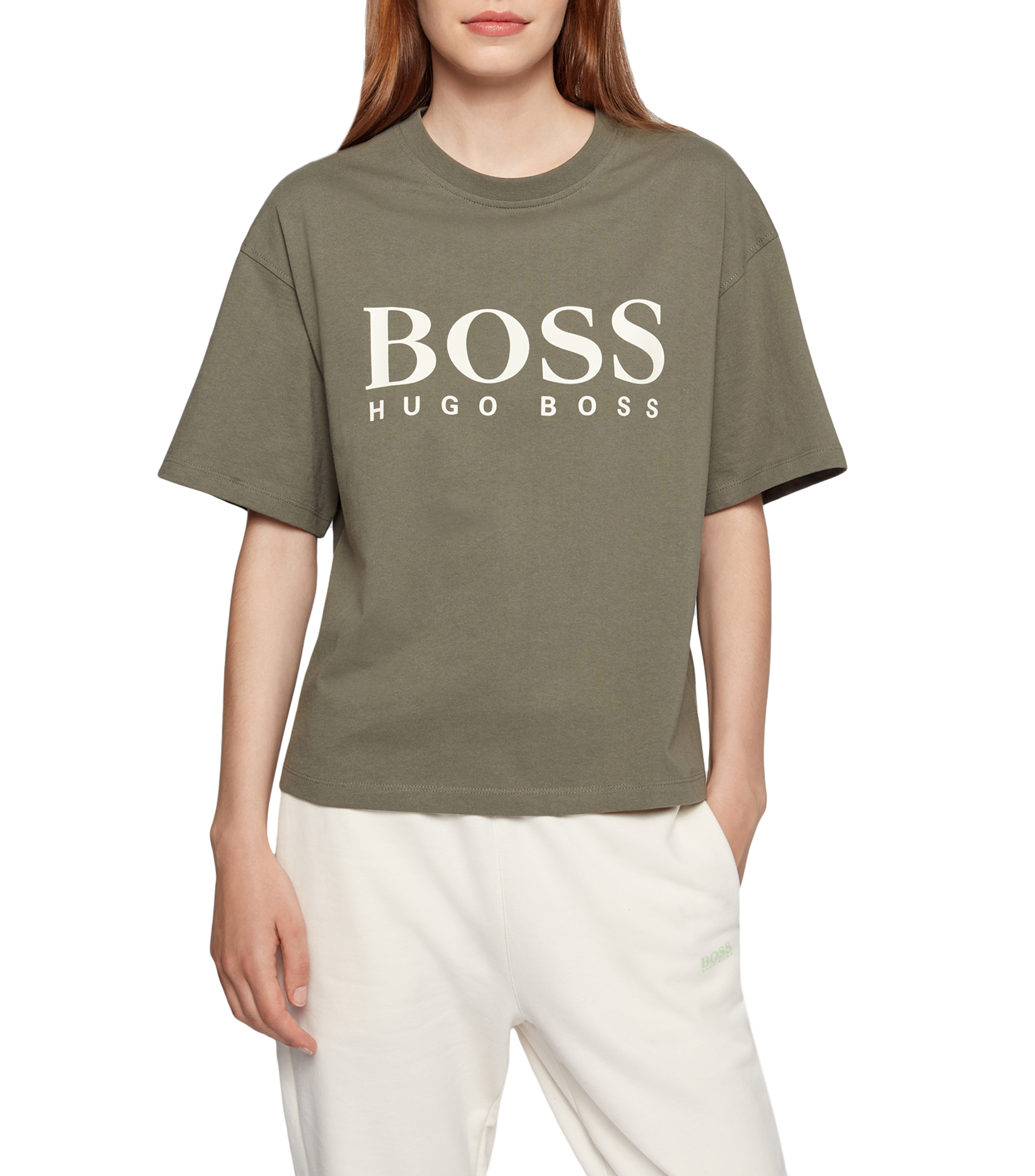 Boss Playera oversized fit en algodón orgánico con logo Mujer - El ...
