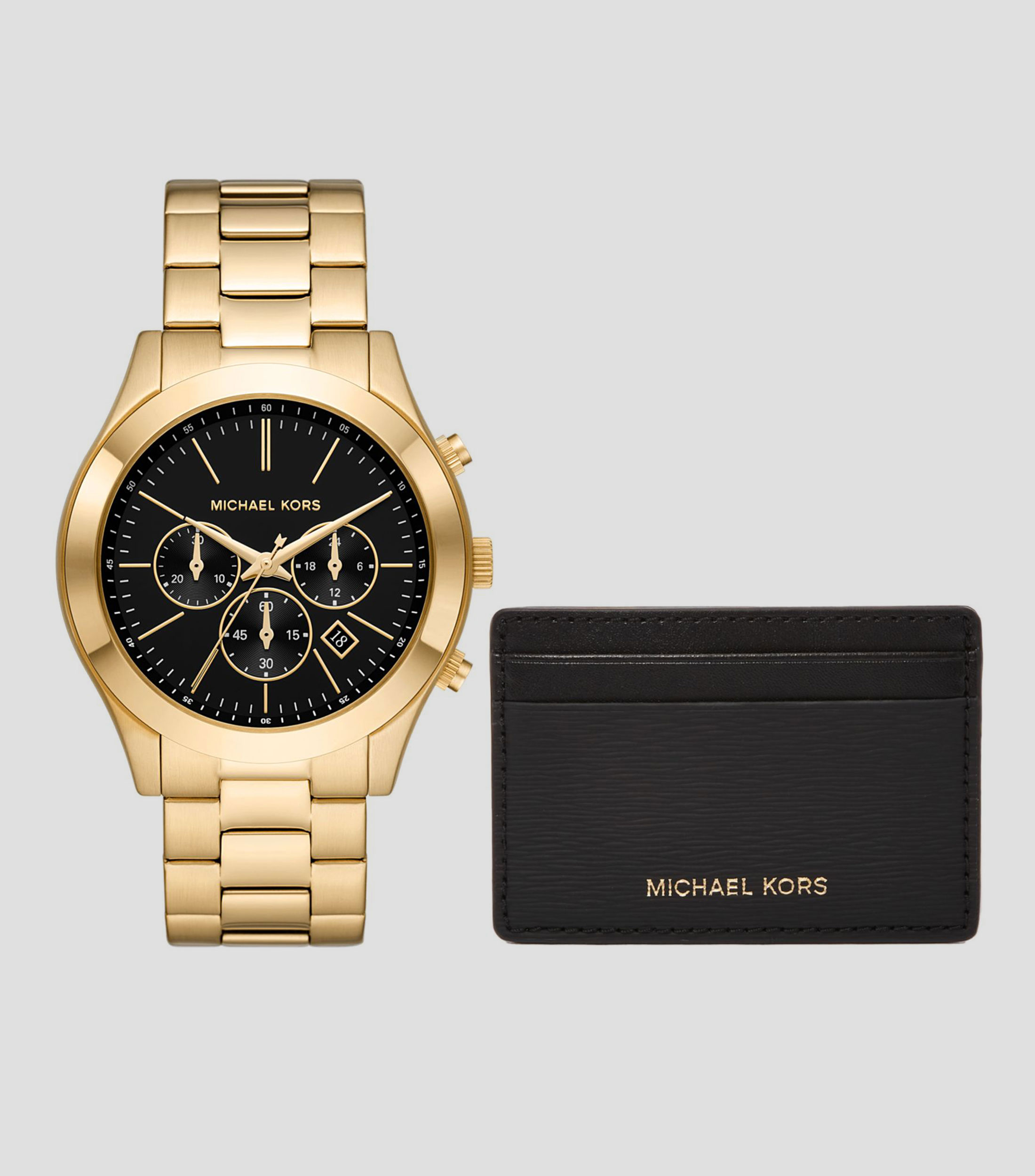 Michael Kors Reloj para Hombre Runway, casual dorado y Tarjetero - El ...