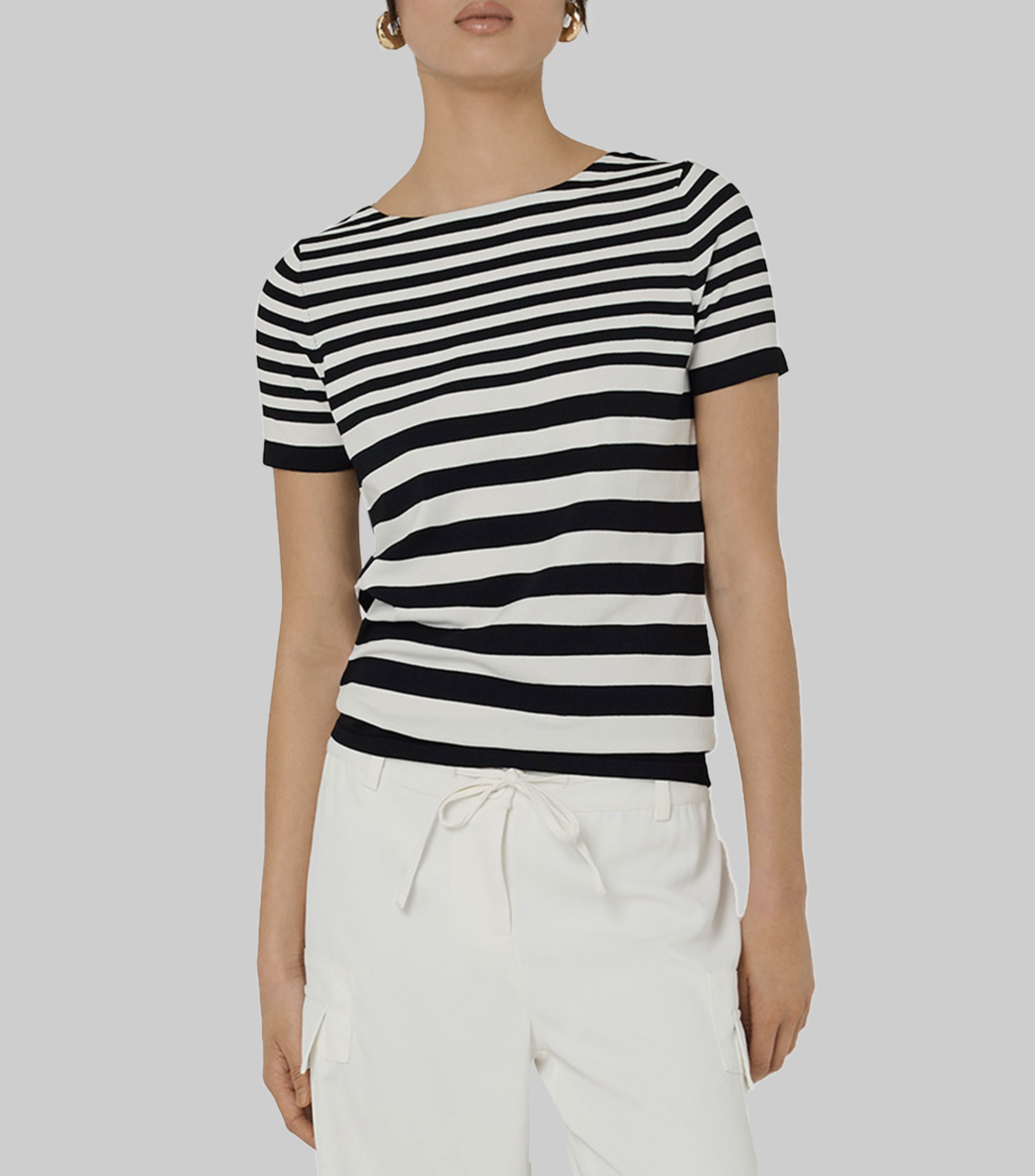 Roberto Verino: Playera de rayas con manga corta Mujer | El Palacio de ...