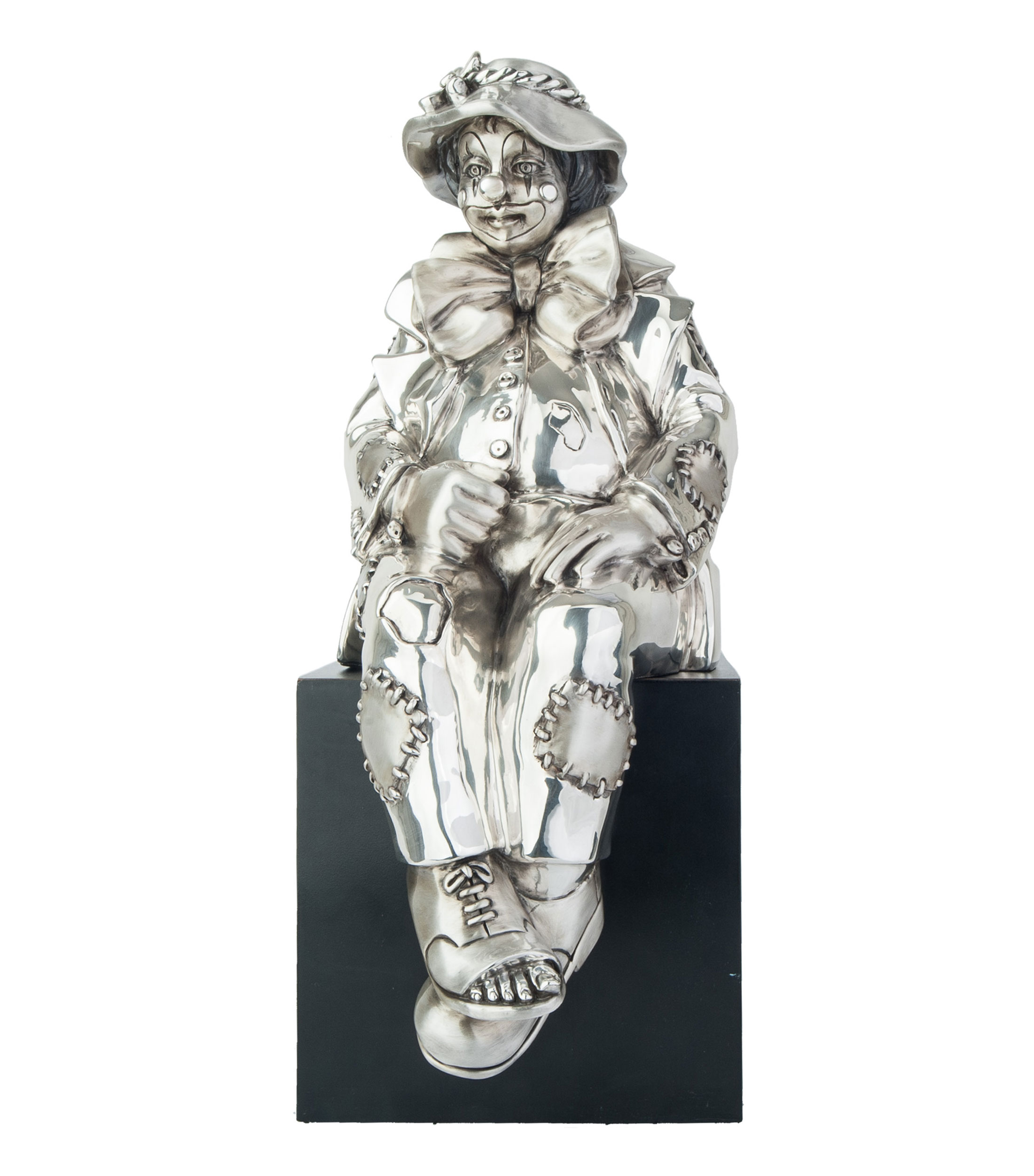 D'Argenta: Escultura Payaso sentado acabado plata | El Palacio de Hierro