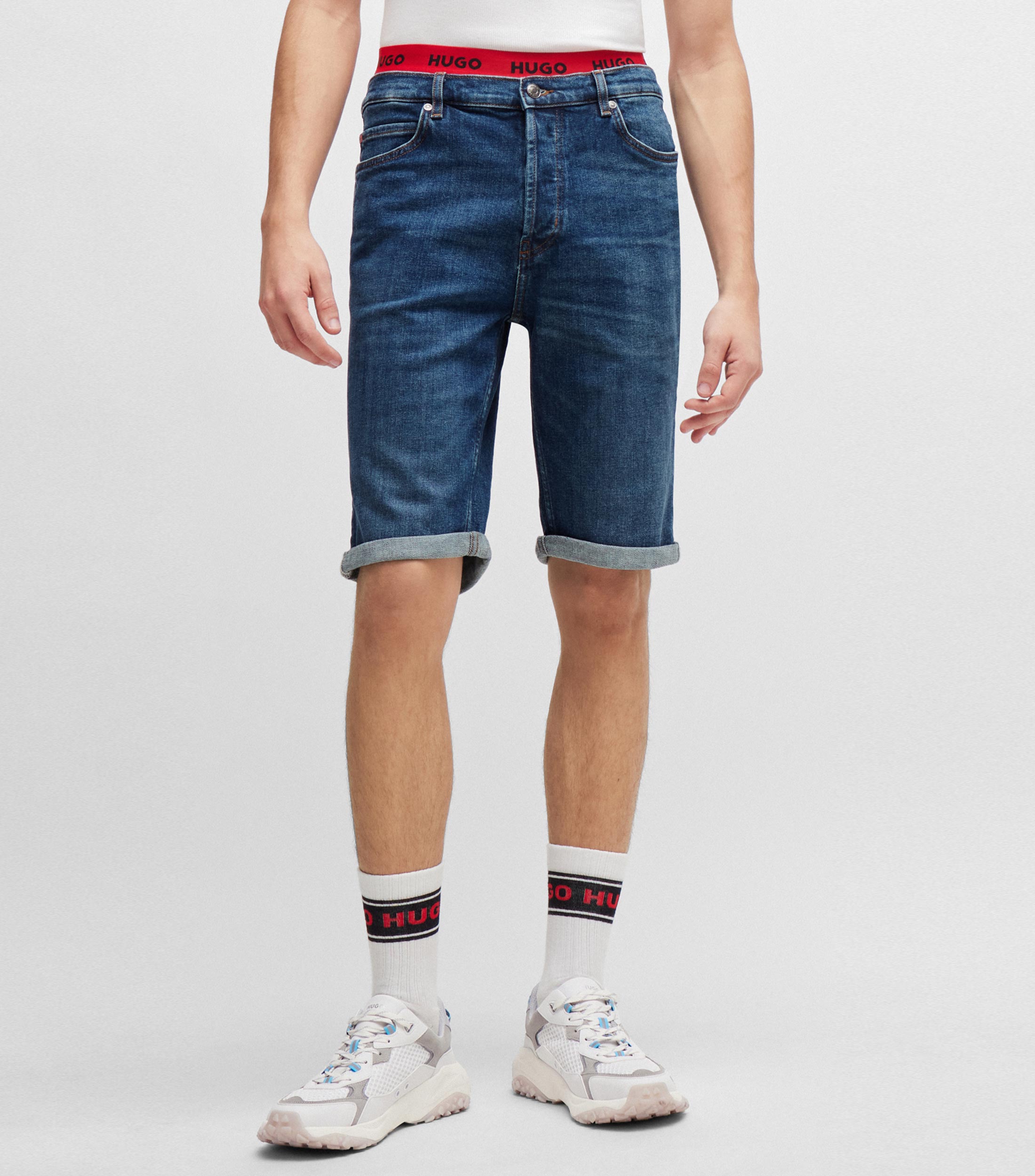 Hugo: Shorts tapered fit en denim elástico muy cómodo Hombre | El ...