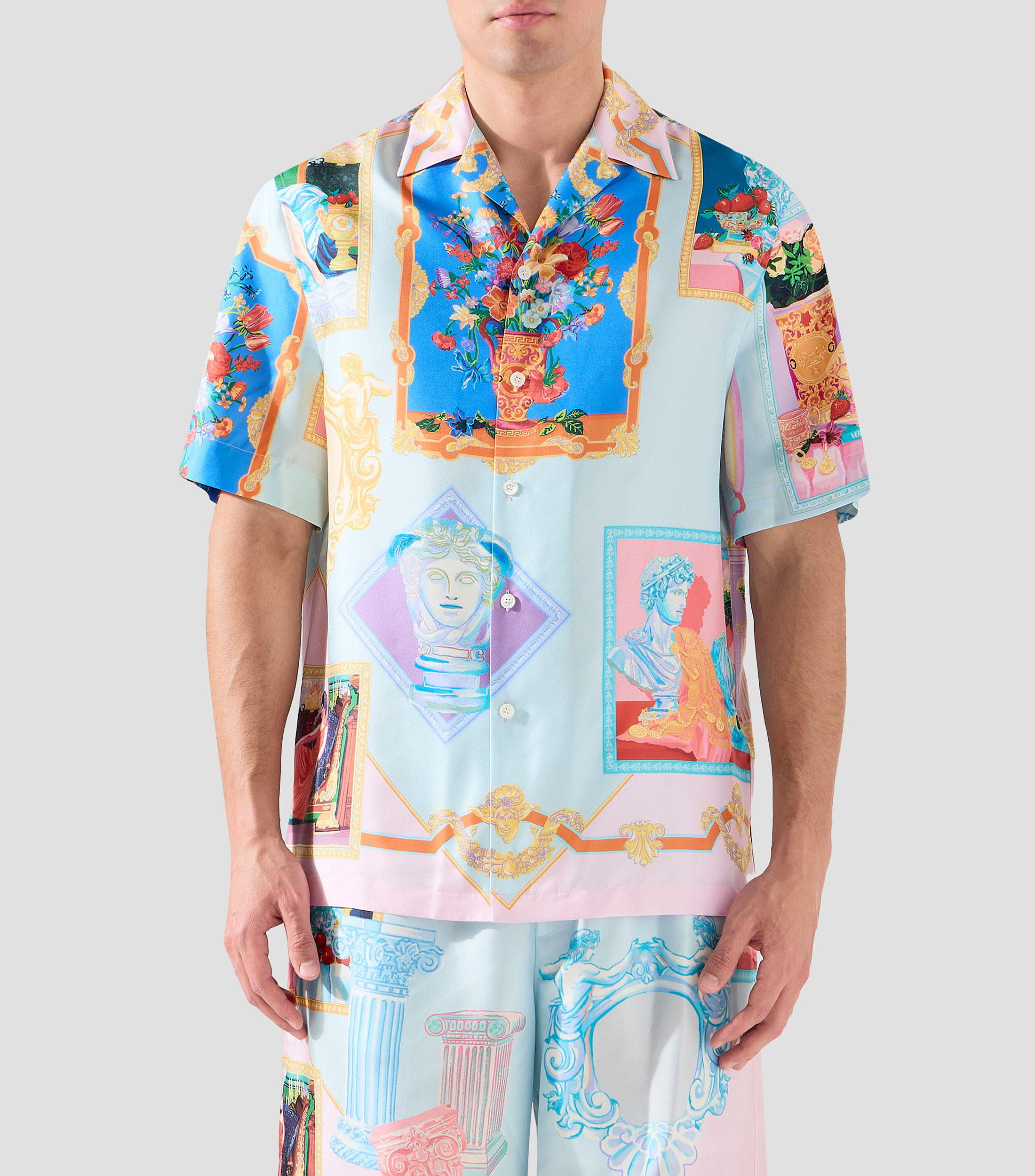 VERSACE_7306_Versace Camisa estampada con manga corta Hombre |El ...