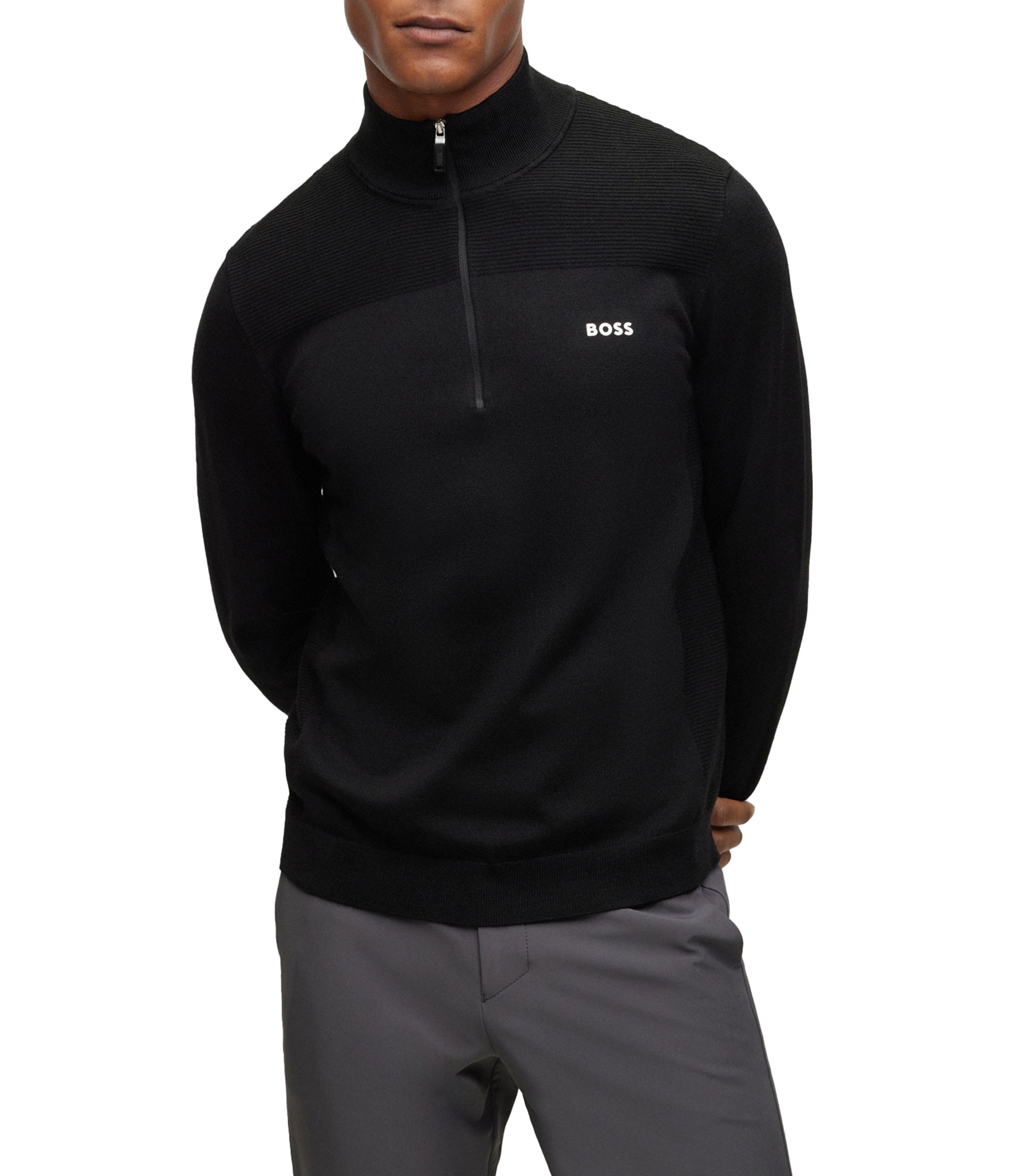 Boss Suéter con cremallera de la marca en tejido Dry-Flex Hombre - El ...