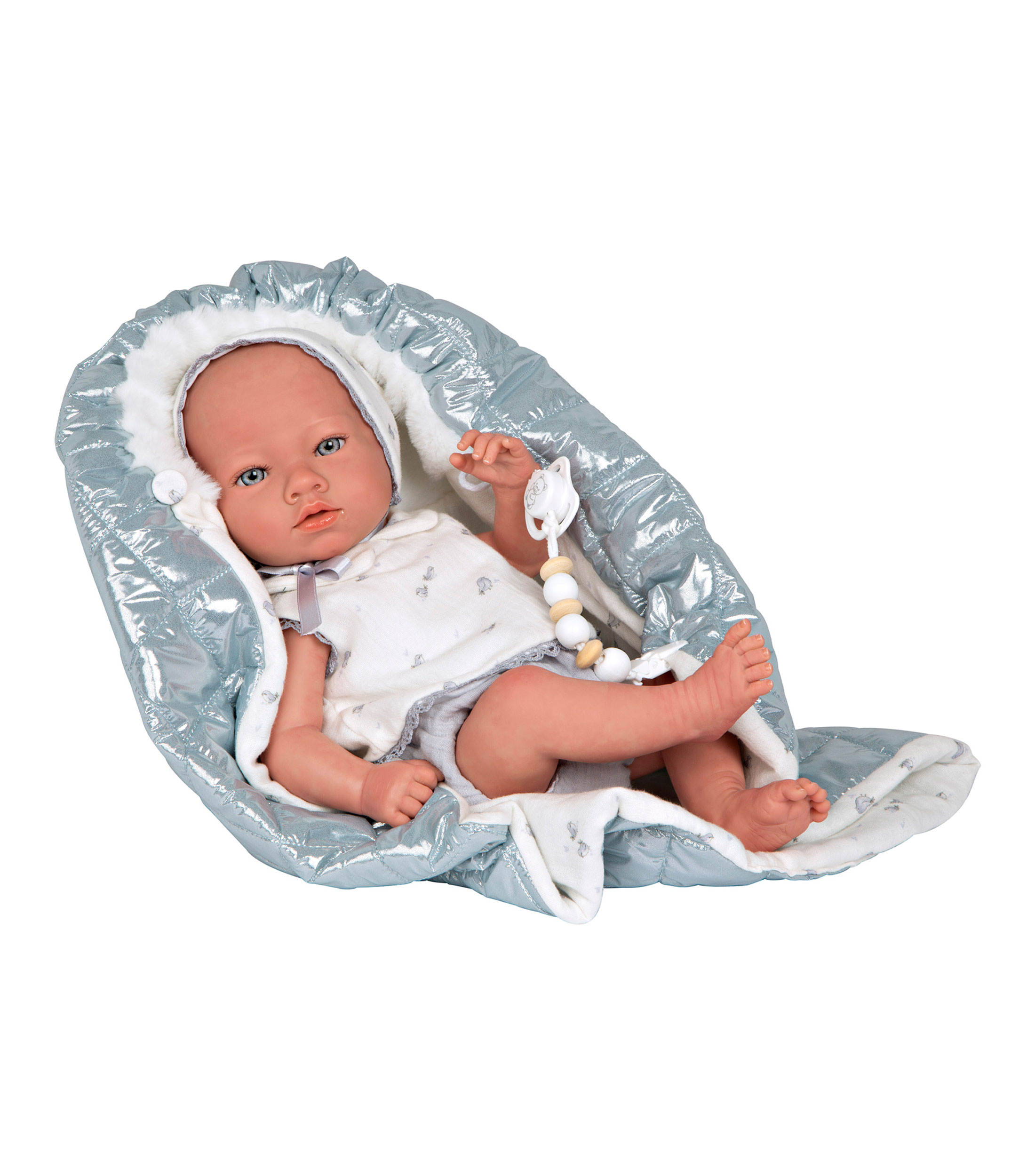 Arias: Muñeca, Reborn de 38 cm Borja gris con manta | El Palacio de Hierro