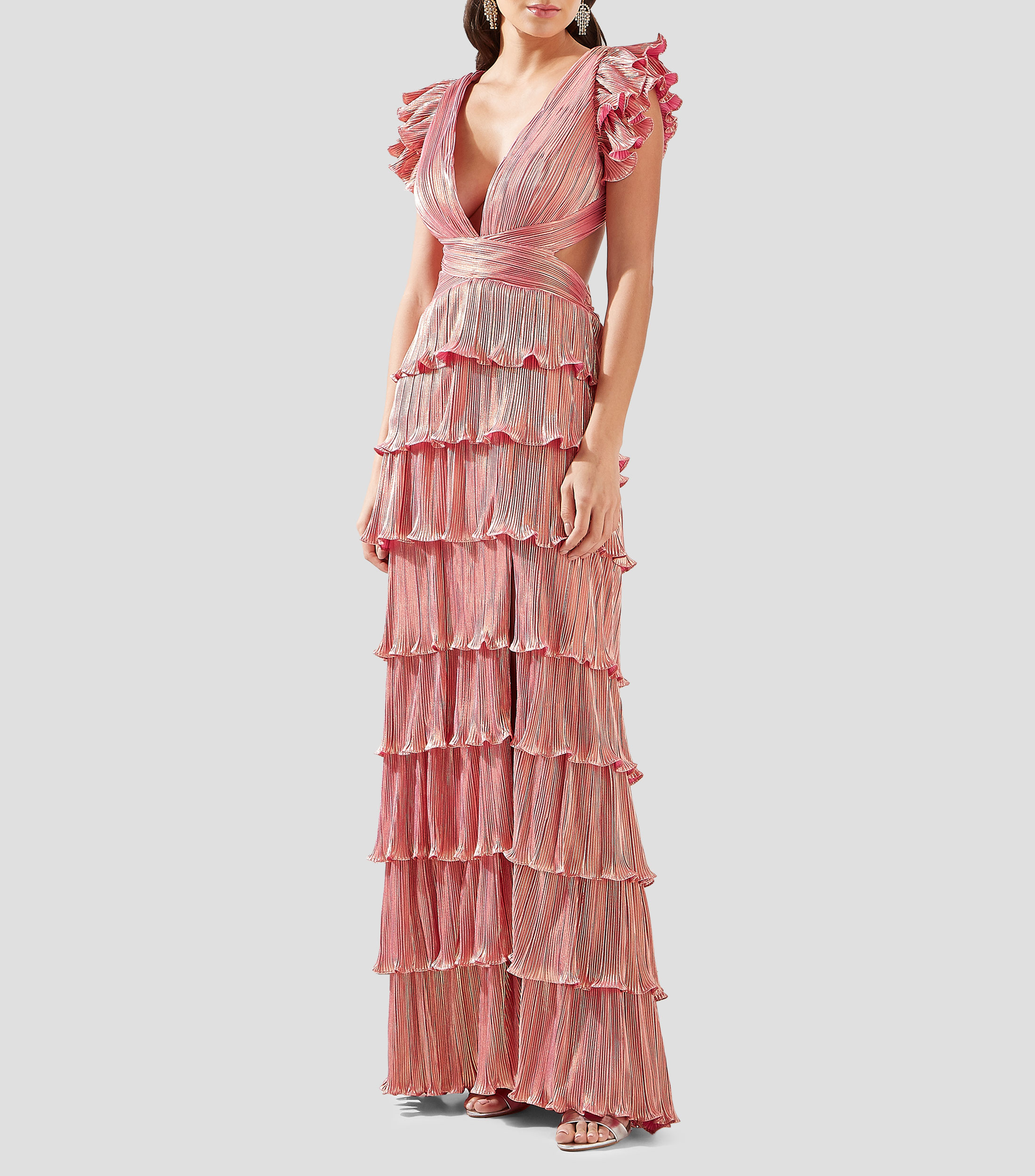 Mac Duggal: Vestido de Fiesta Maxi manga corta abrillantado Mujer | El ...