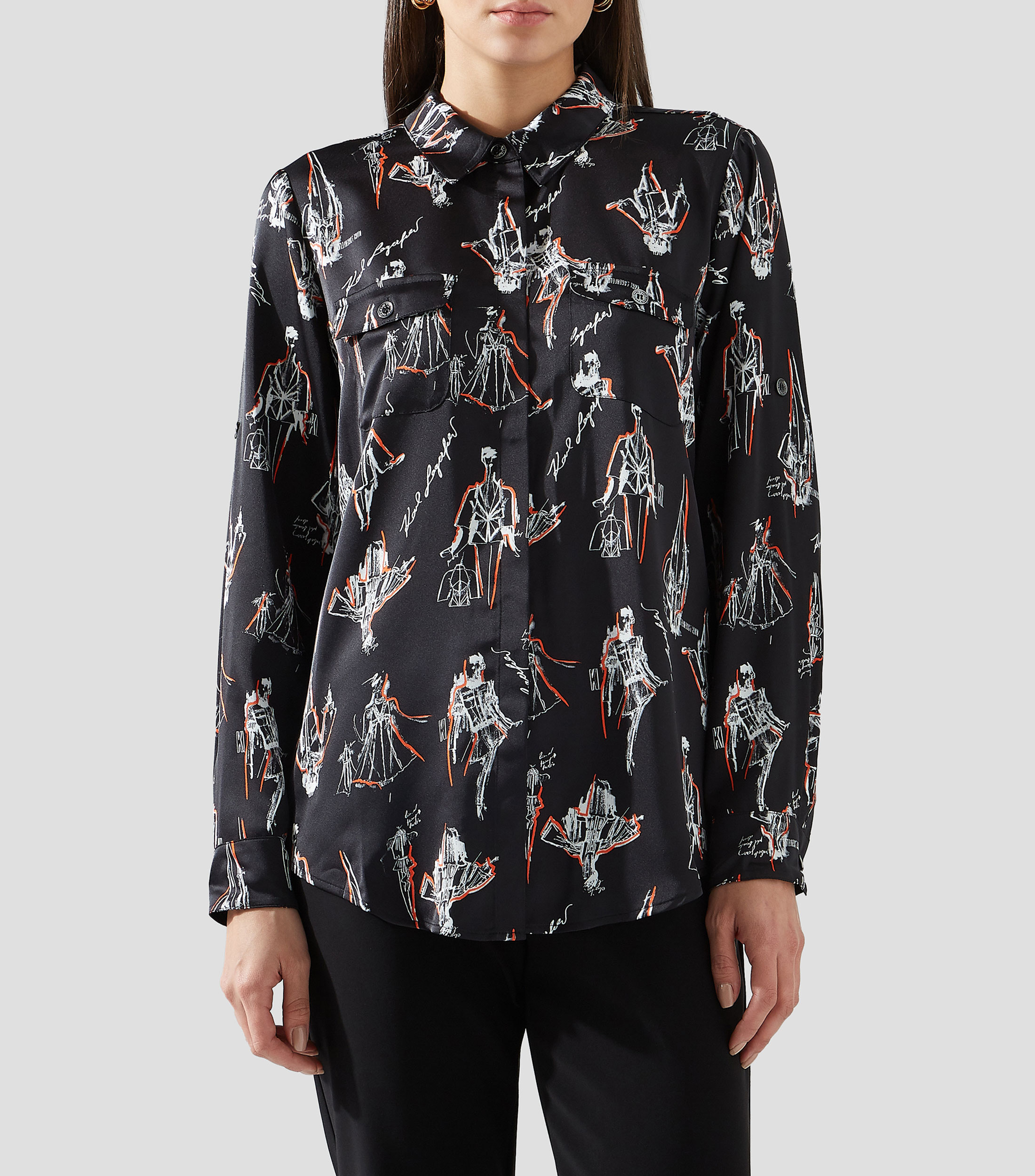 Karl Lagerfeld: Camisa multidiseño de manga larga Mujer | El Palacio de ...