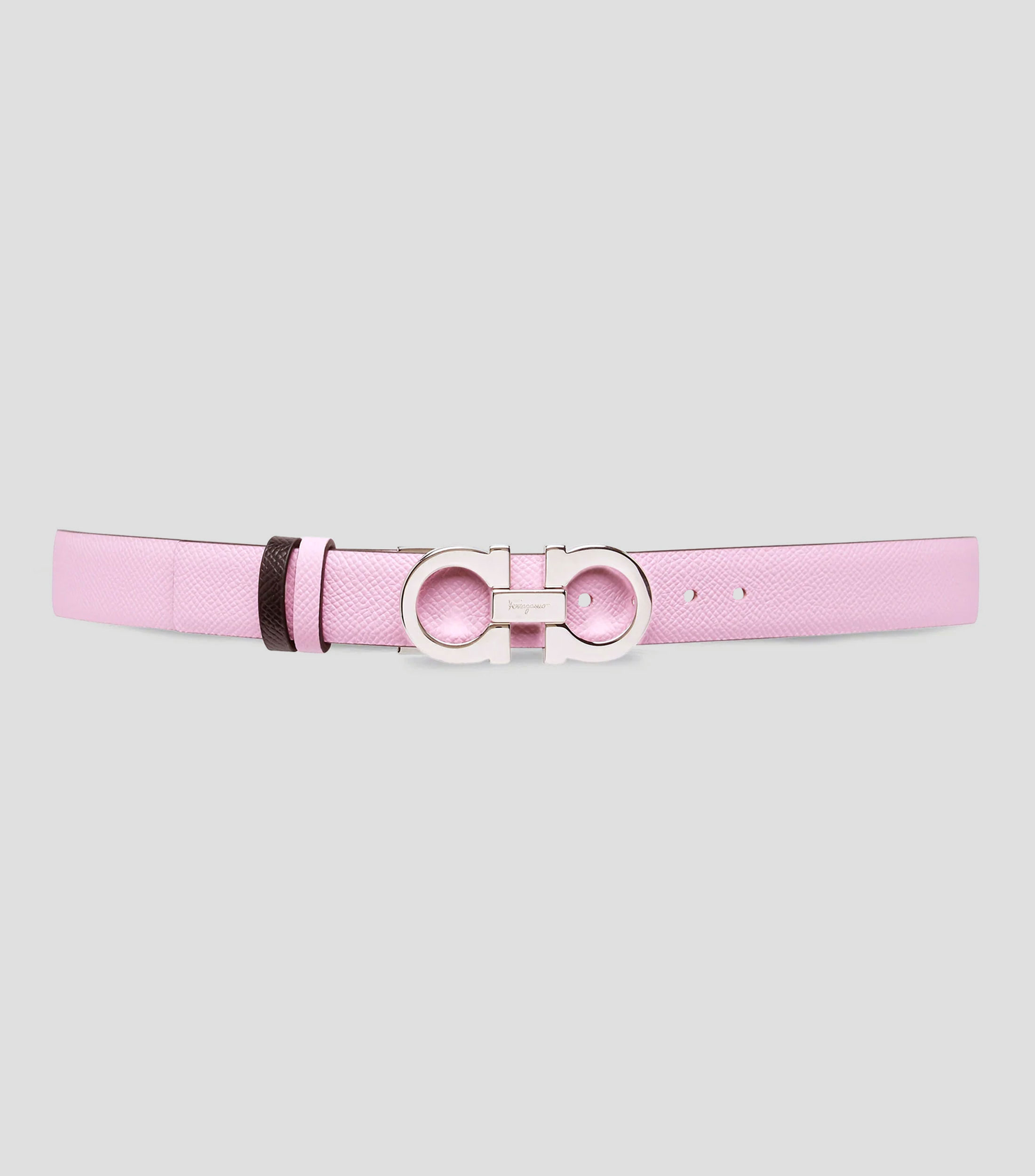 Ferragamo: Cinturón reversible y ajustable en piel granulada con doble ...