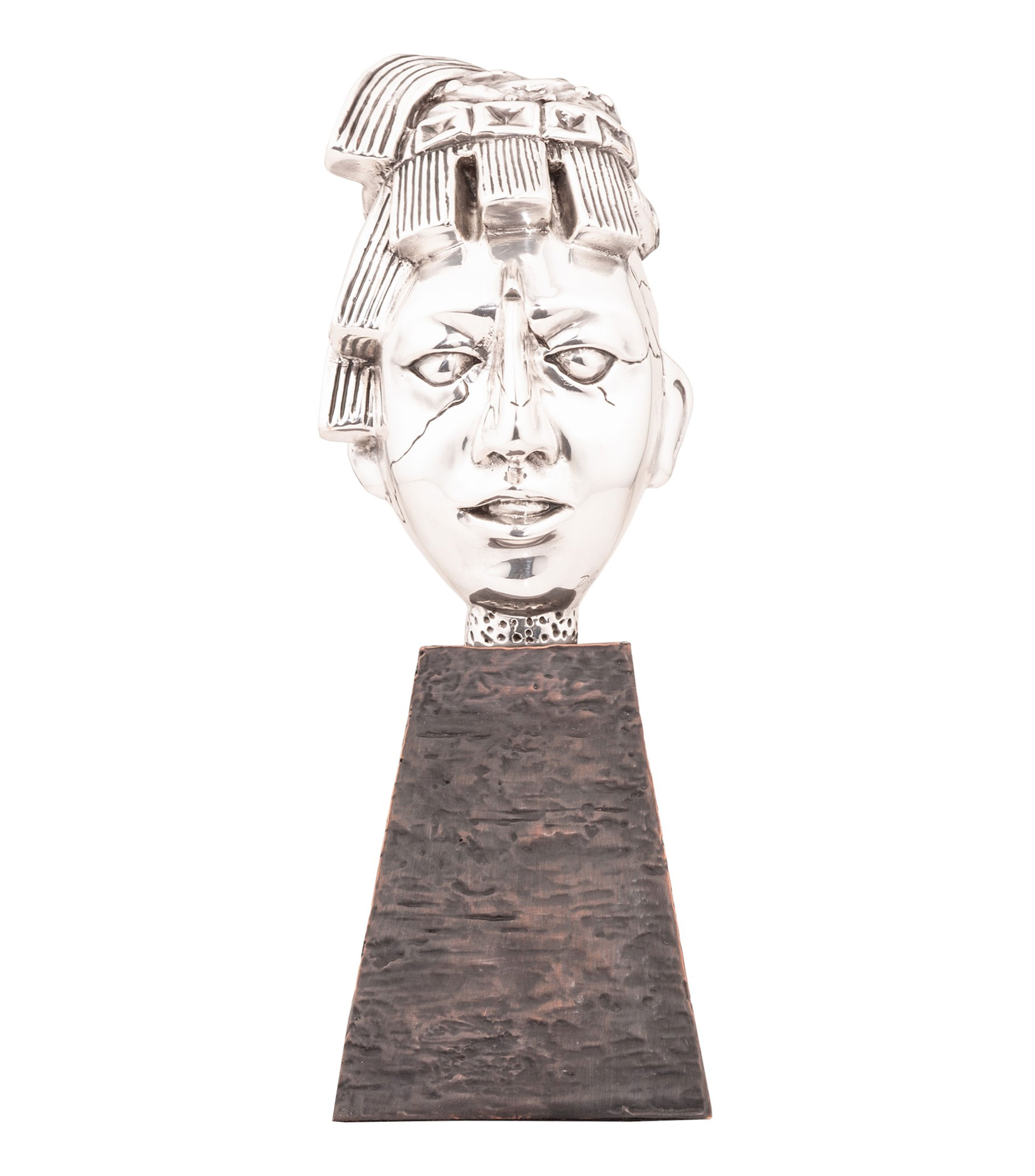 D'Argenta: Escultura de cabeza maya en Plata | El Palacio de Hierro