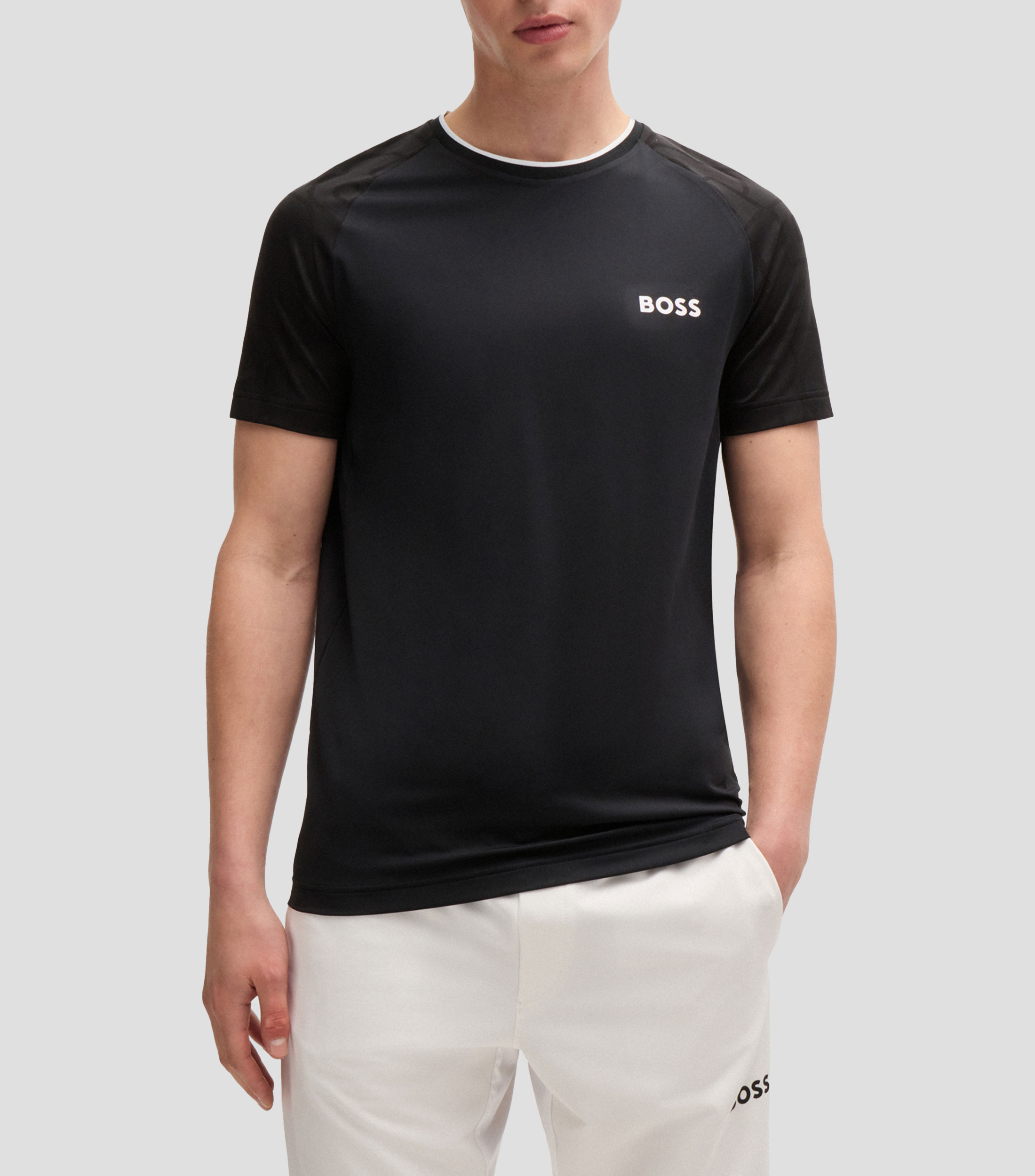 Boss: Playera Boss x Matteo Berrettini de punto elástico con detalles ...