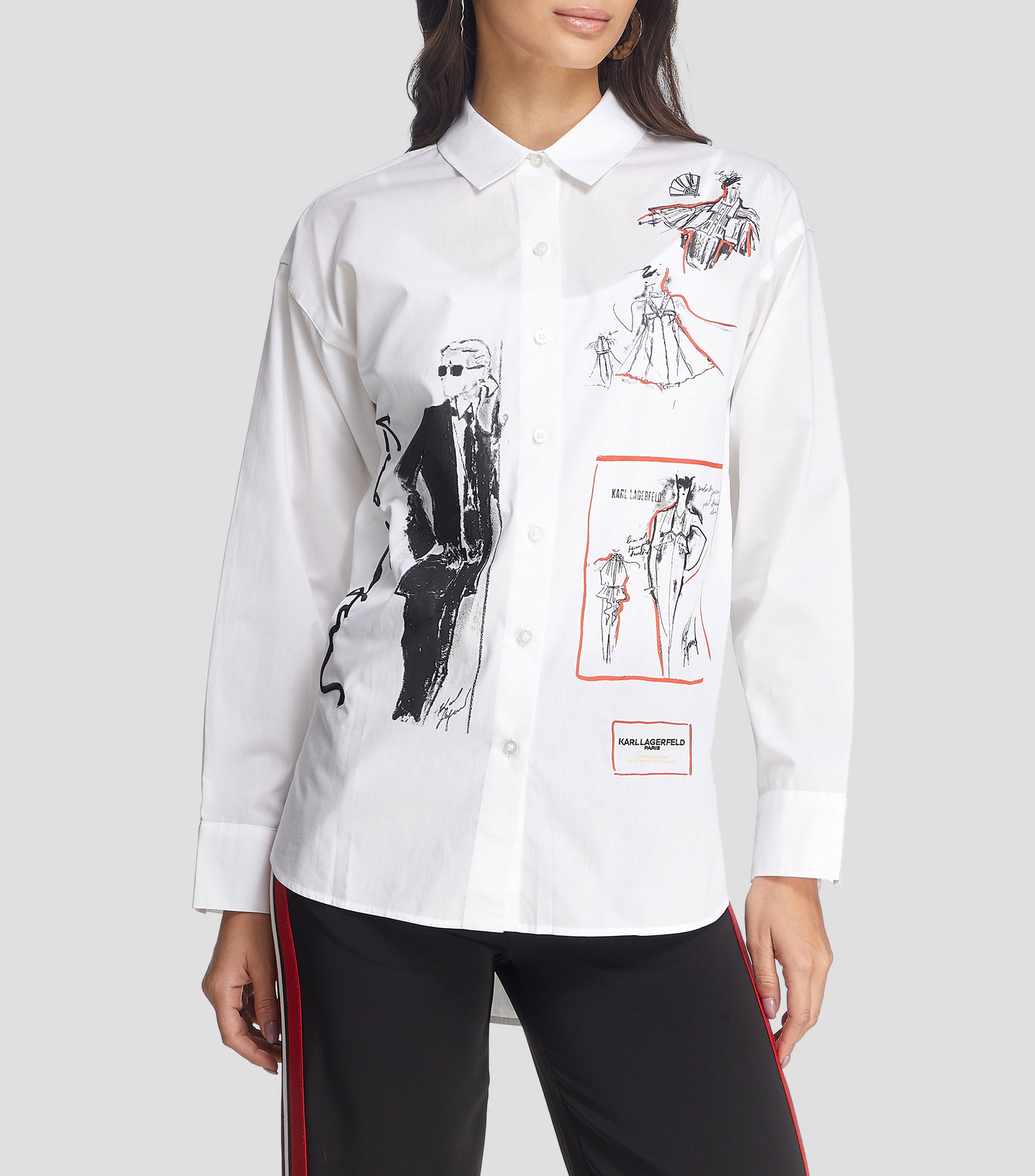 Karl Lagerfeld: Camisa con estampado manga larga Mujer | El Palacio de ...