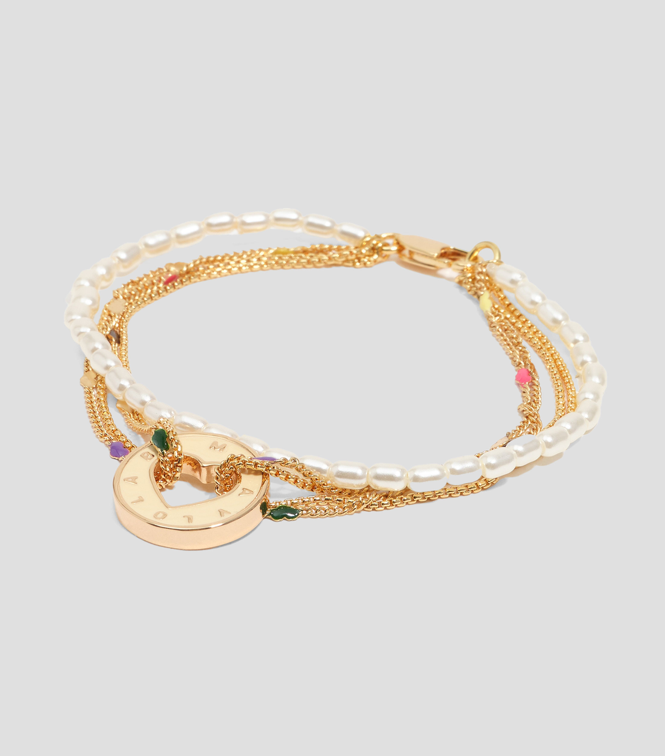 Bimba y Lola Pulsera multicadenas logo marfil Mujer |El Palacio de Hierro