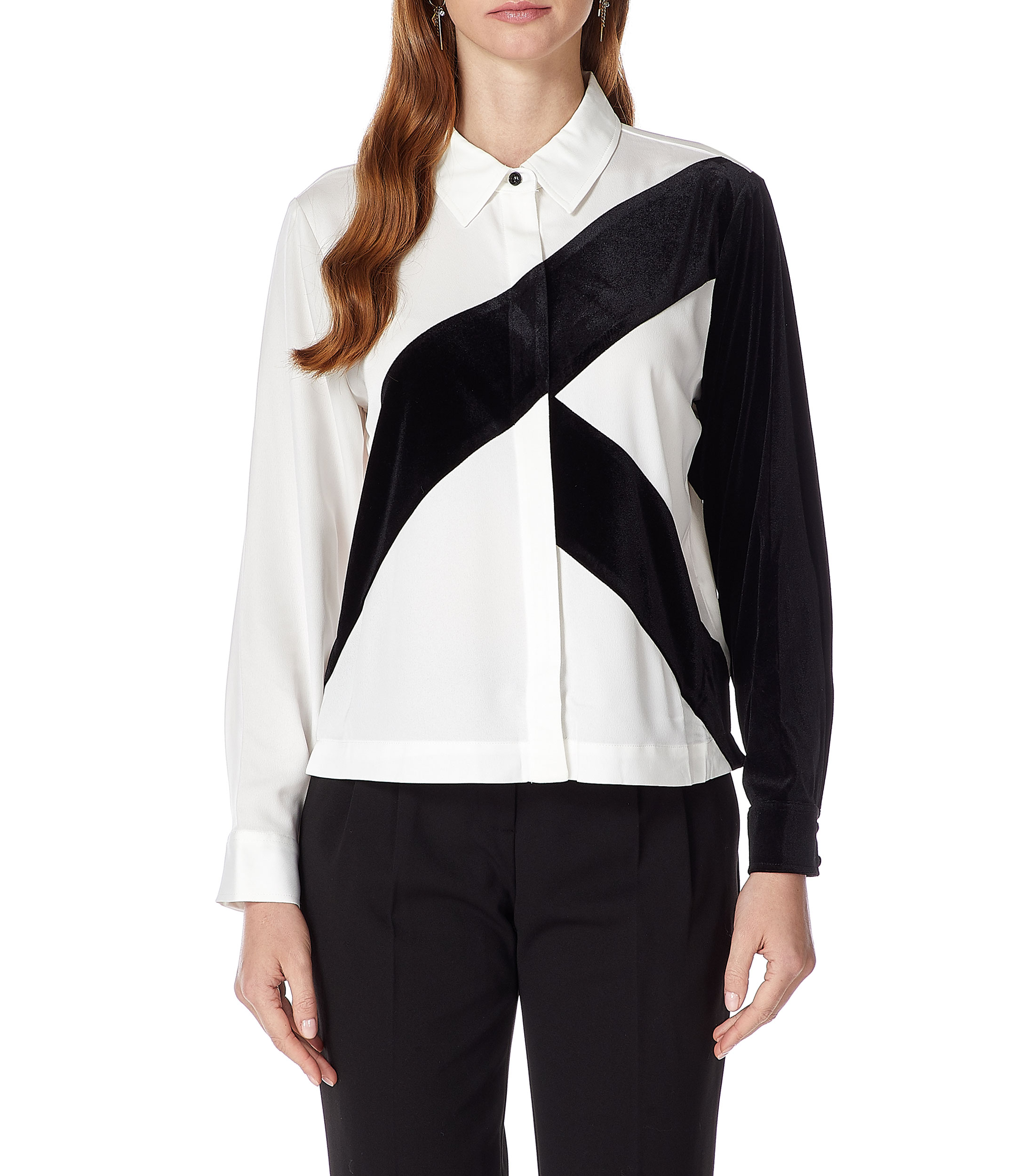 Karl Lagerfeld: Camisa bicolor manga larga Mujer | El Palacio de Hierro