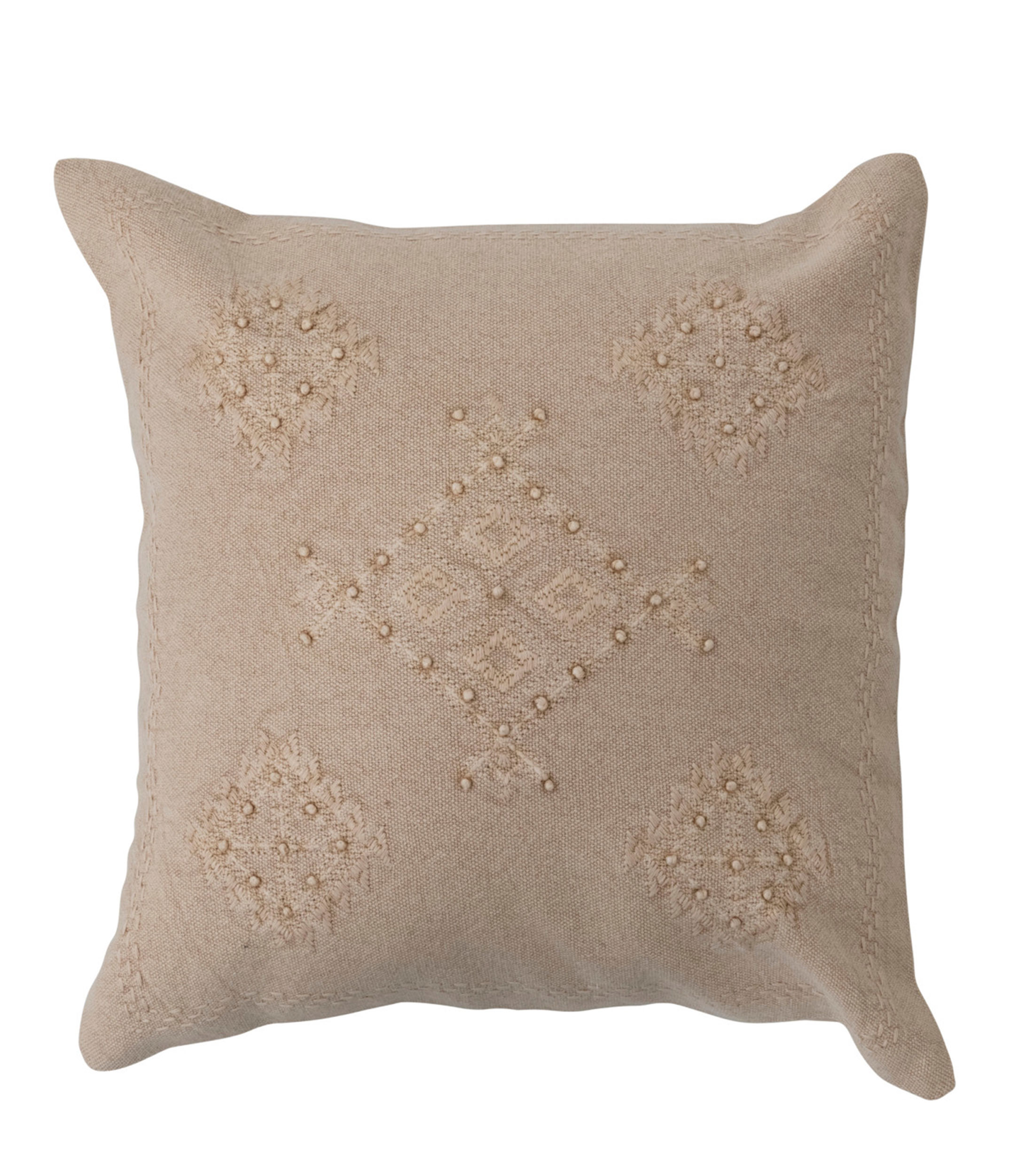Creative Co-Op: Cojín decorativo cuadrado beige | El Palacio de Hierro