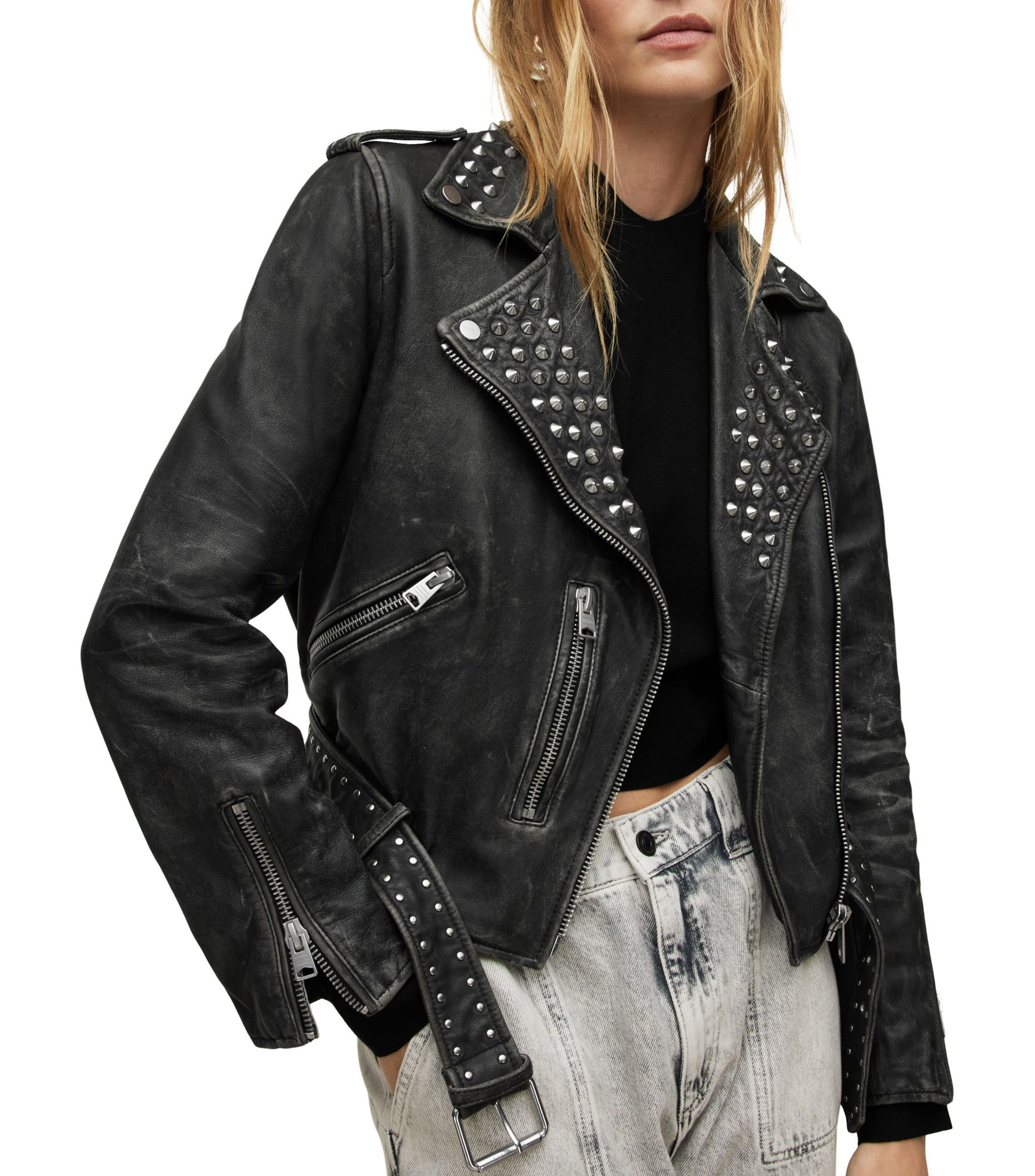 AllSaints Chamarra Biker de piel Mujer - El Palacio de Hierro