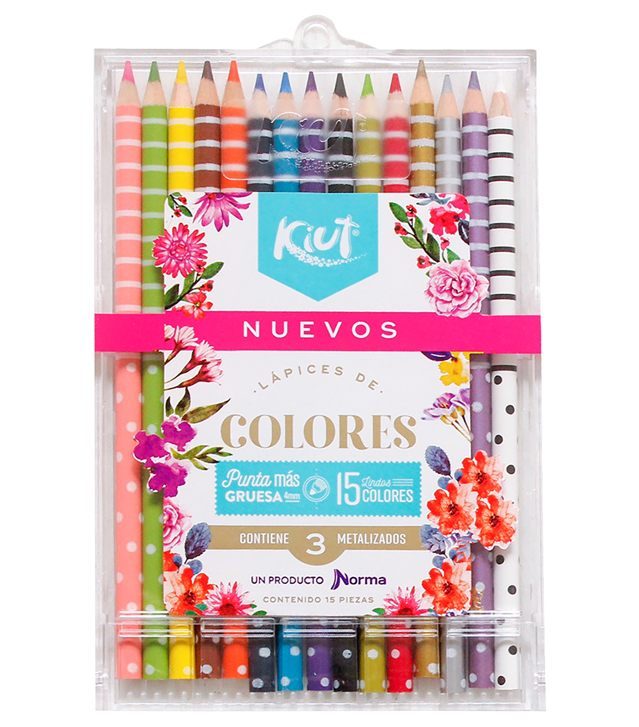 Kiut Set 15 Lápices de Colores Punta más Gruesa - El Palacio de Hierro