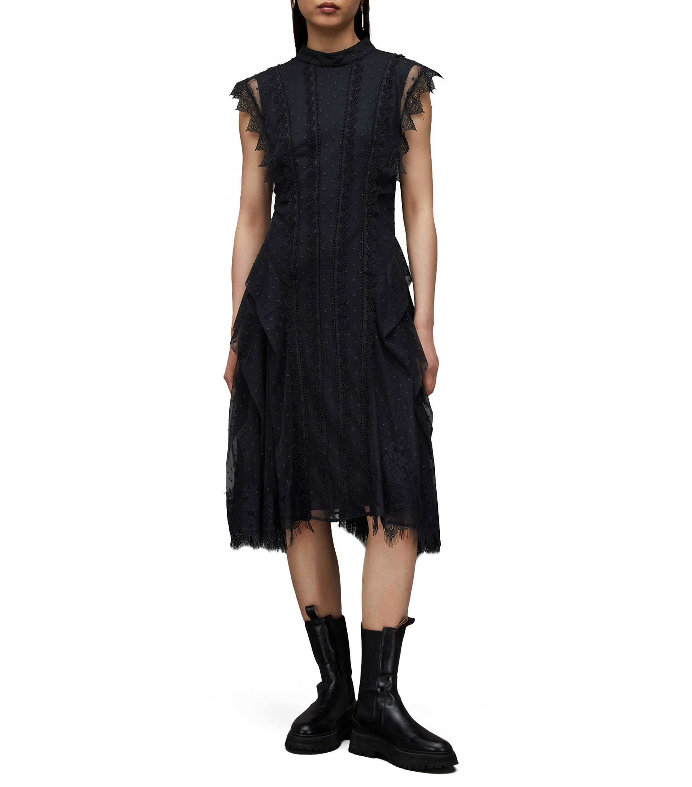 AllSaints: Vestido Midi con Microdiseño Freya Mujer | El Palacio de Hierro