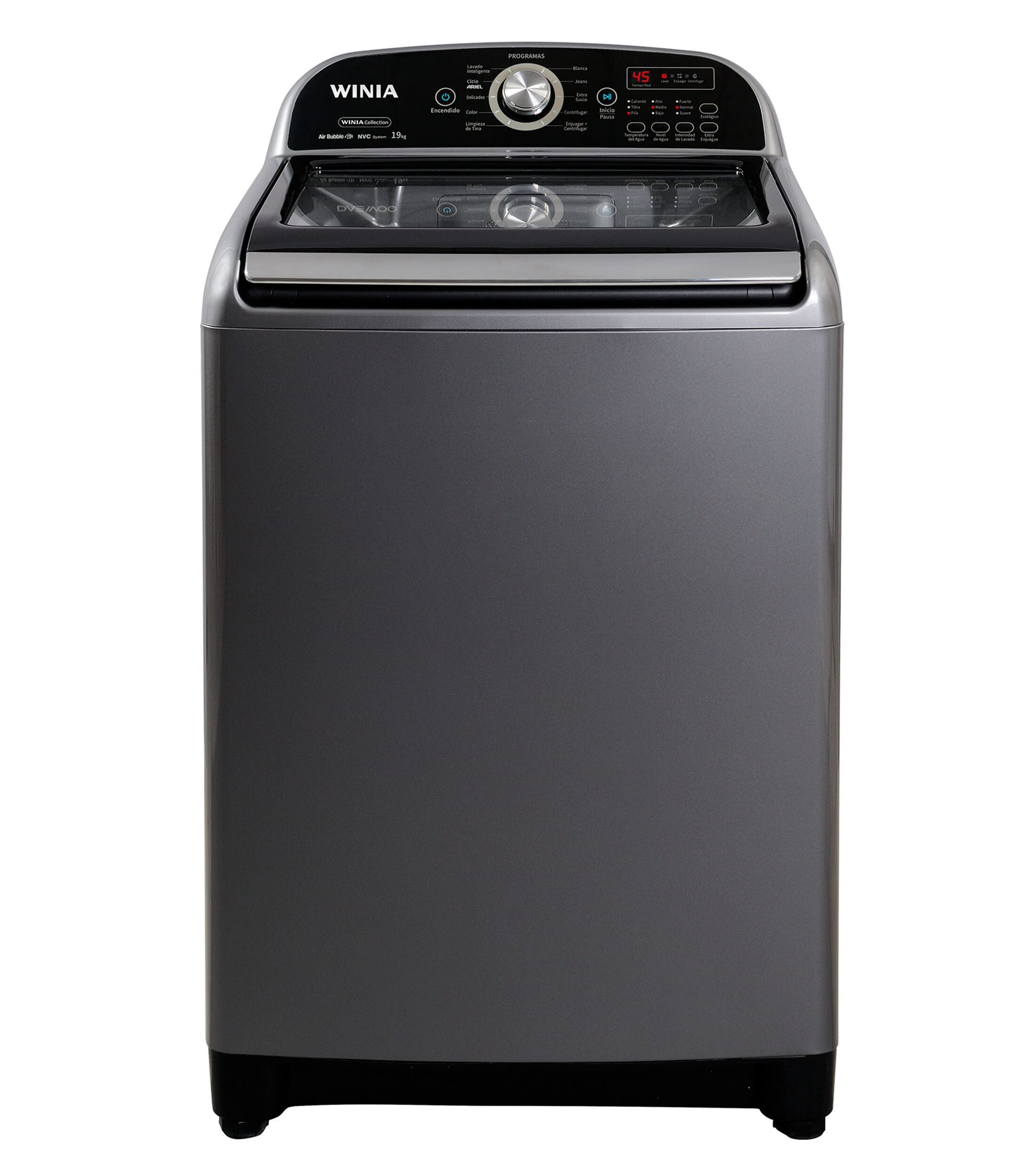 Winia Lavadora de Carga Superior 19 Kg Plata - El Palacio de Hierro