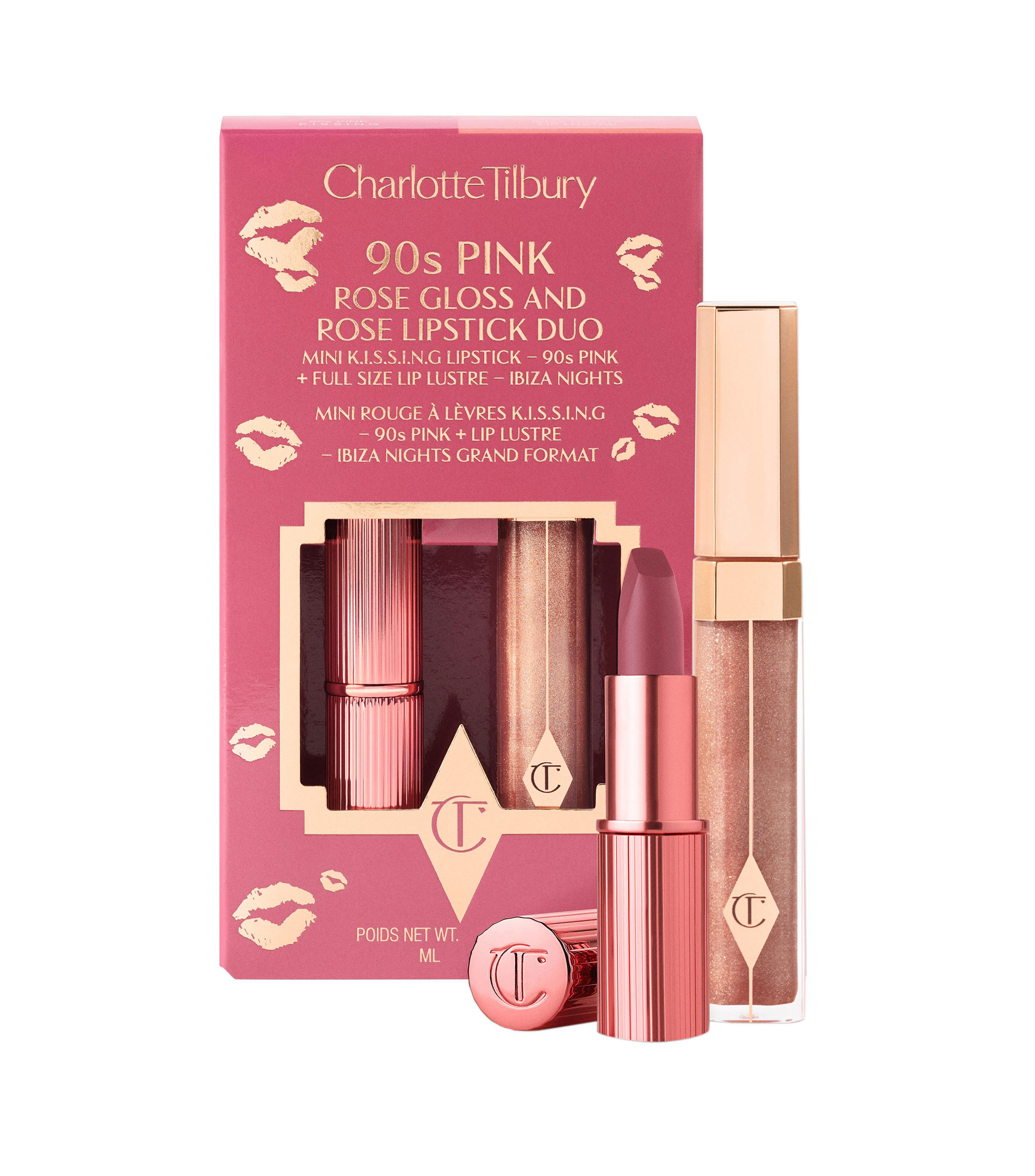 Charlotte Tilbury Set de Maquillaje Lip Duo Kissing + Lip Lustre 90s ...