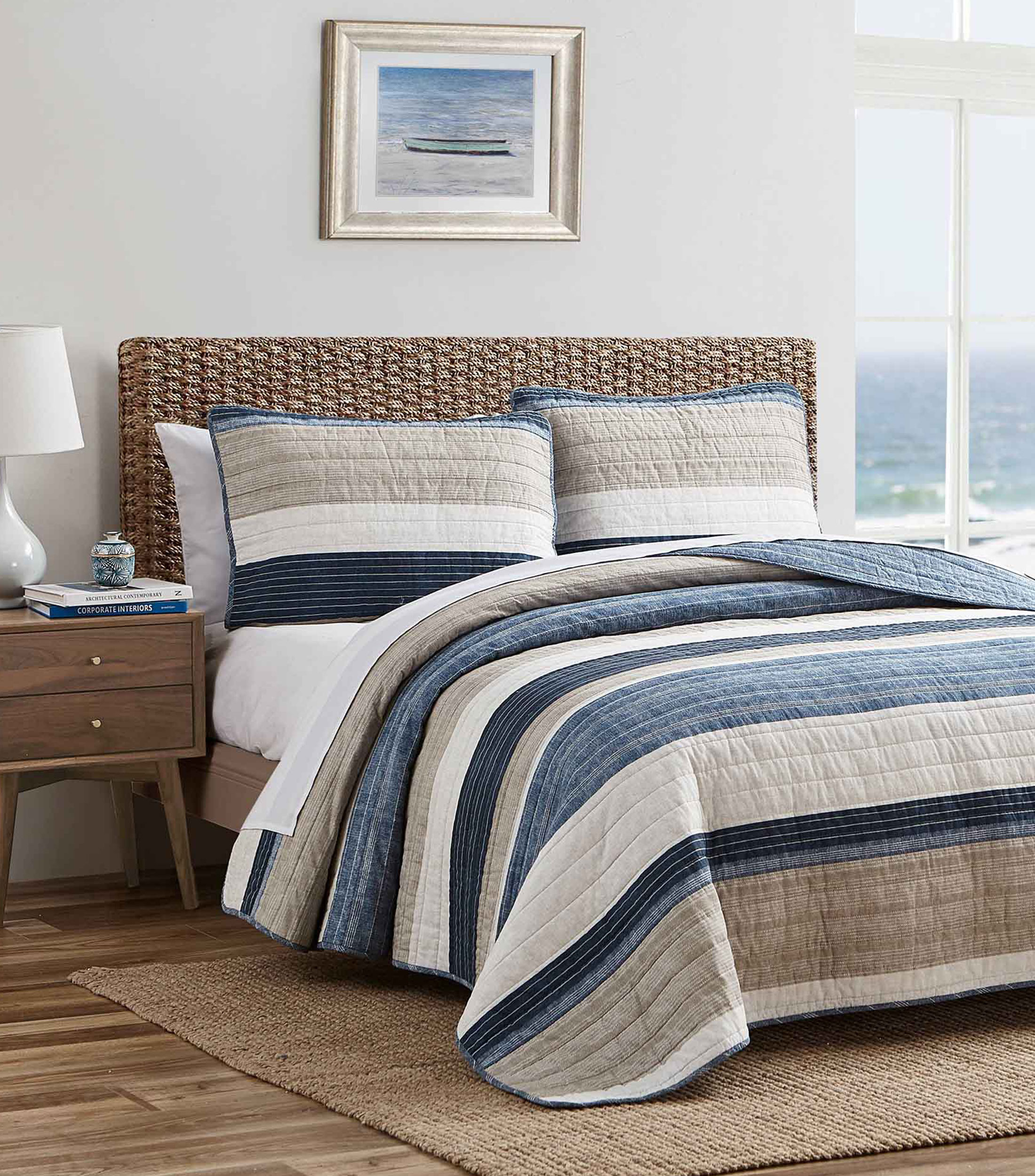 Nautica Colcha Individual Ridgeport Azul combinado - El Palacio de Hierro