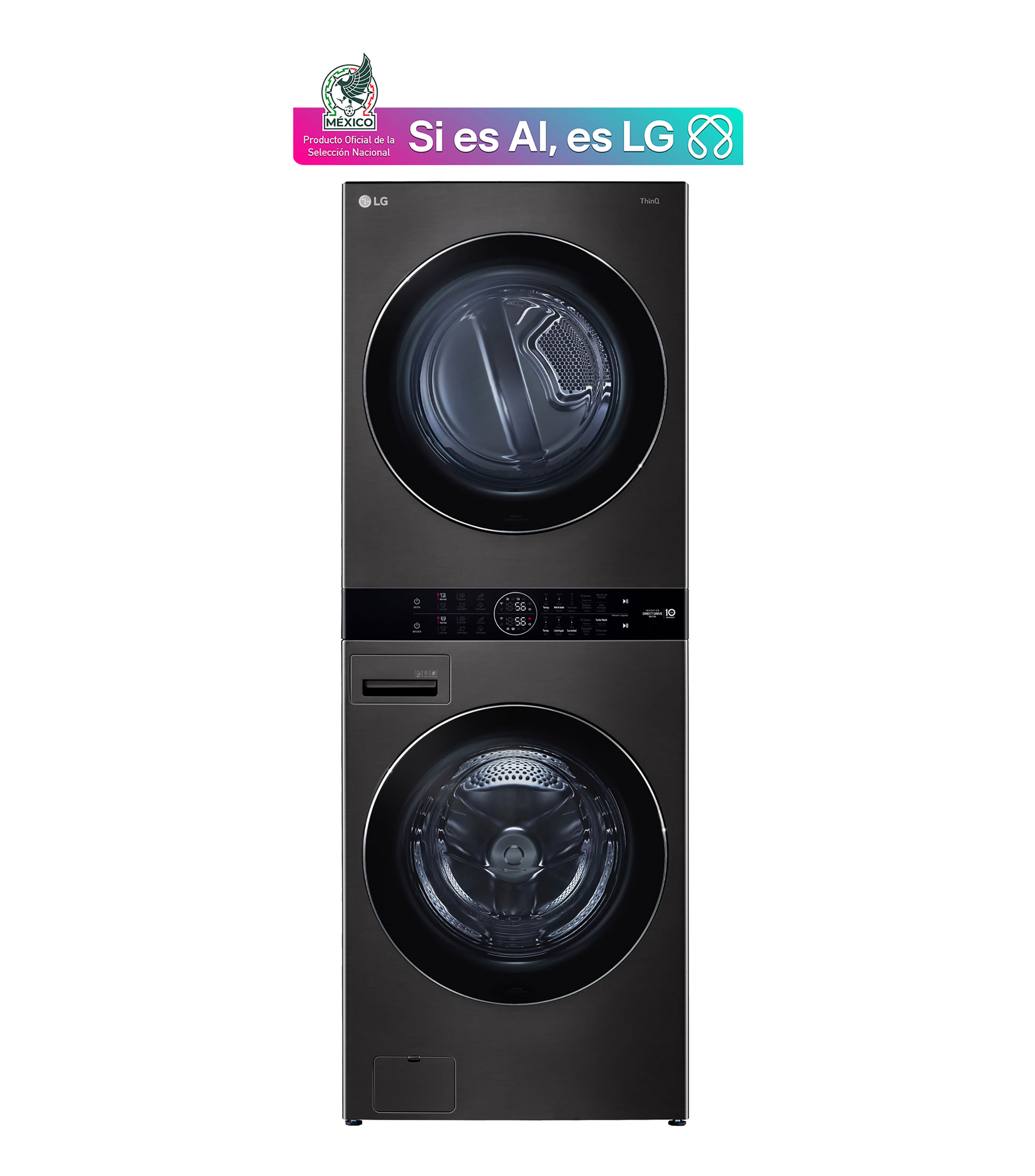 LG: Centro de Lavado LG WashTower Eléctrico Frontal 22 Kg Negro WK22BS6E | El Palacio de Hierro