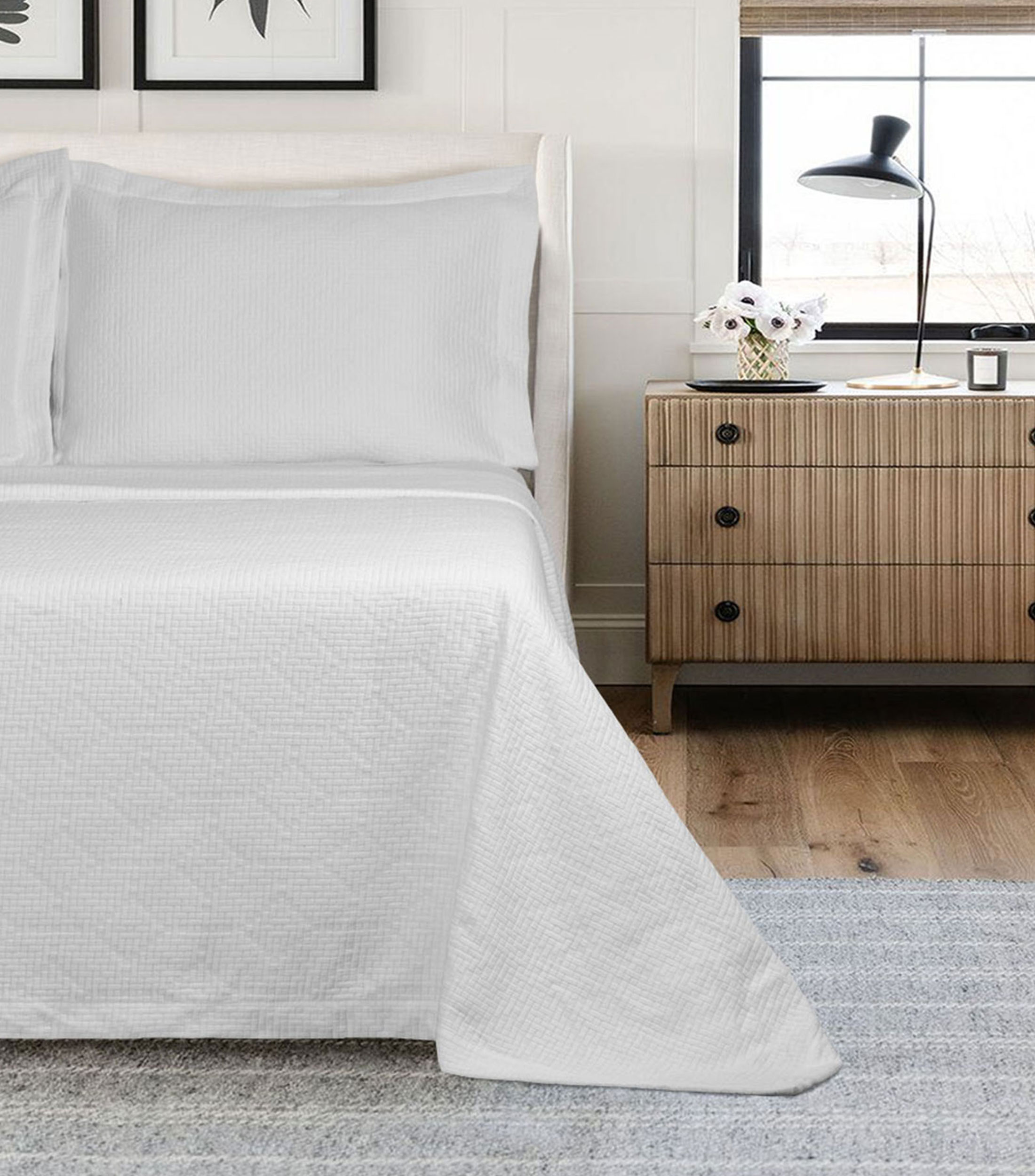 Domingos Set de Colcha Matrimonial-Queen Size Cuadro Blanco - El ...