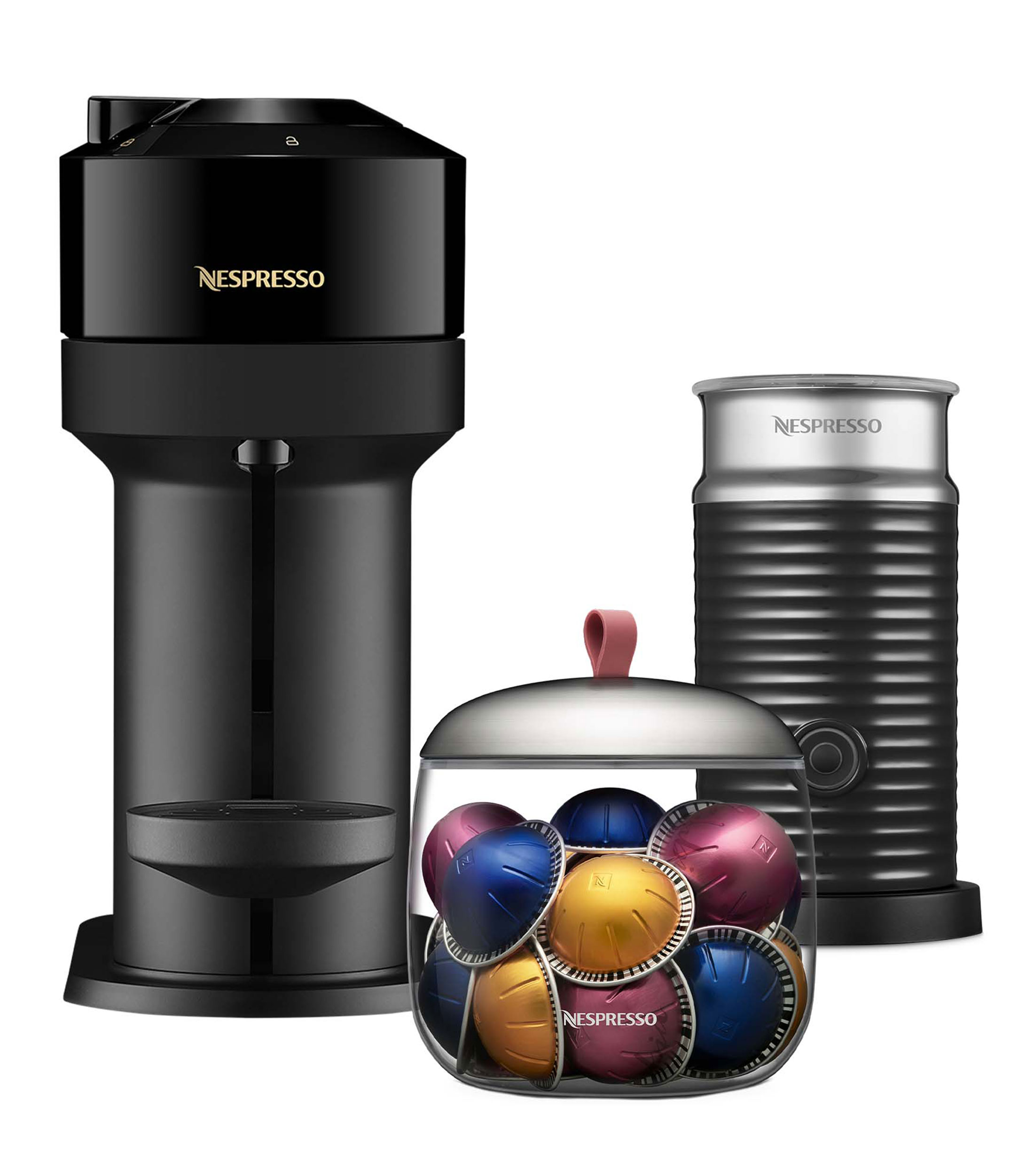 Nespresso Combo Cafetera Vertuo Next Glossy Black + Aeroccino 3 ...
