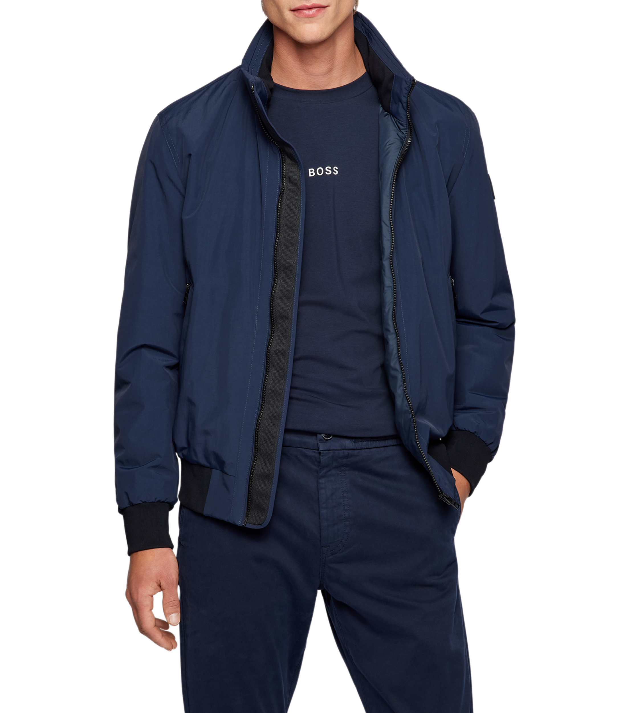 Boss Chamarra regular fit con capucha plegable - El Palacio de Hierro