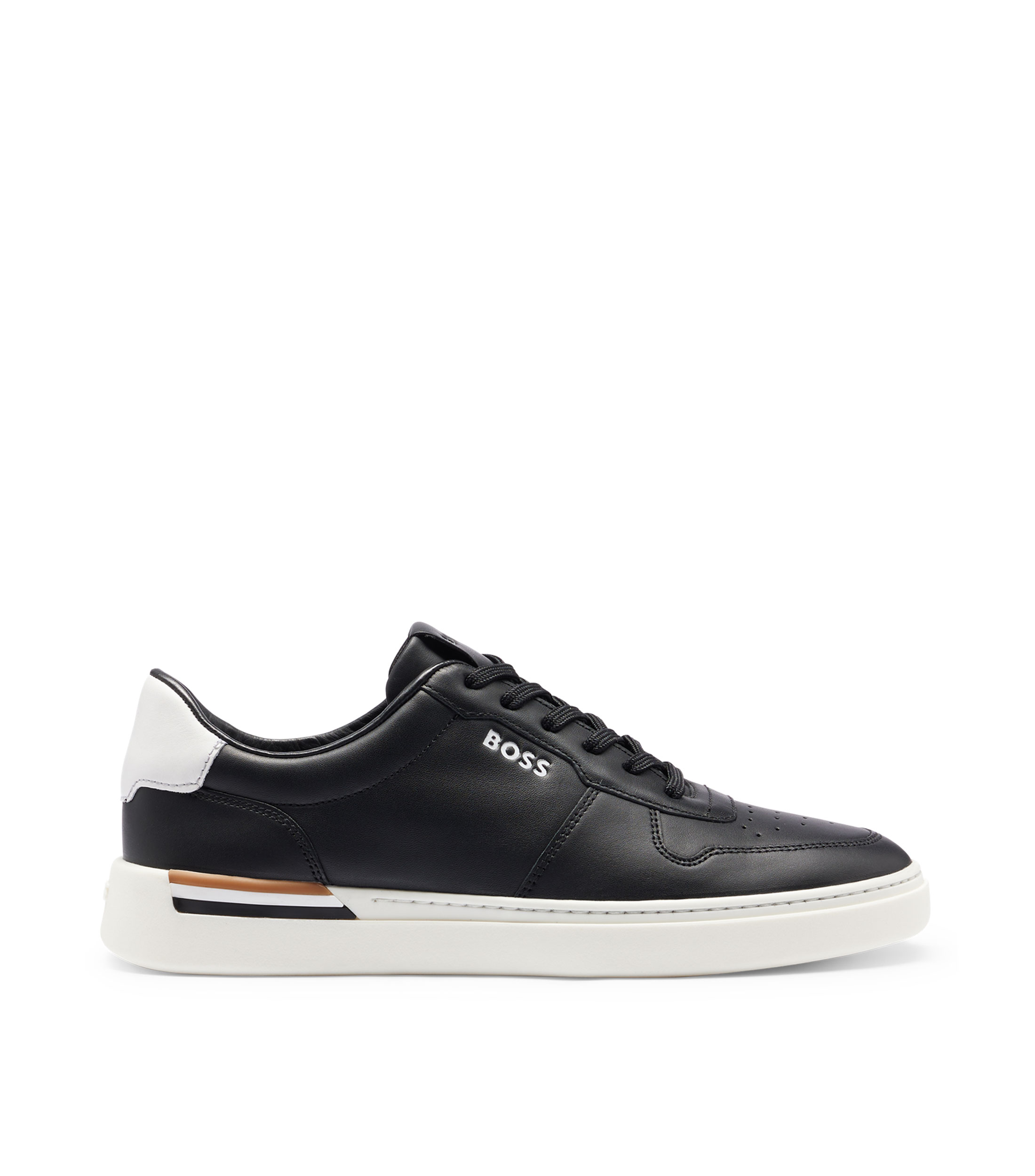 Boss: Tenis Boss de piel con cordones, suela cupsole y detalles de la ...