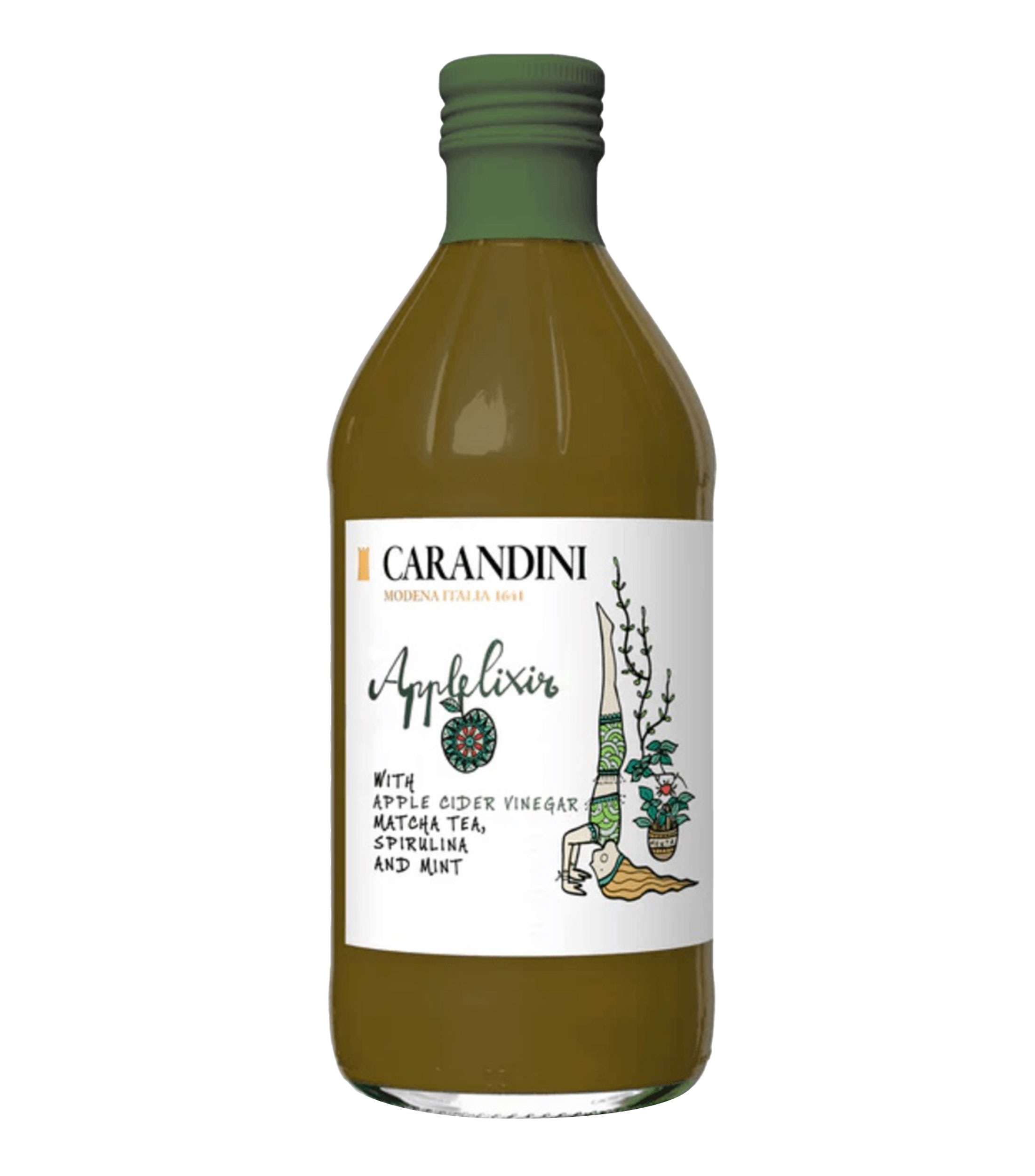 Carandini Vinagre de manzana con té matcha, espirulina y menta, 500 ml |El Palacio de Hierro