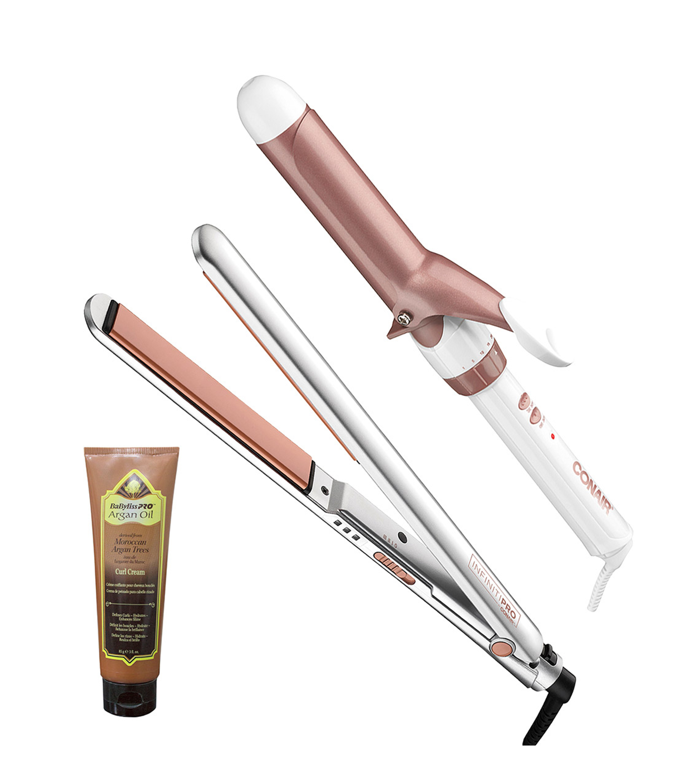 Conair Set Rose Gold de Plancha para Alaciar el Cabello 120 V, Tenaza ...