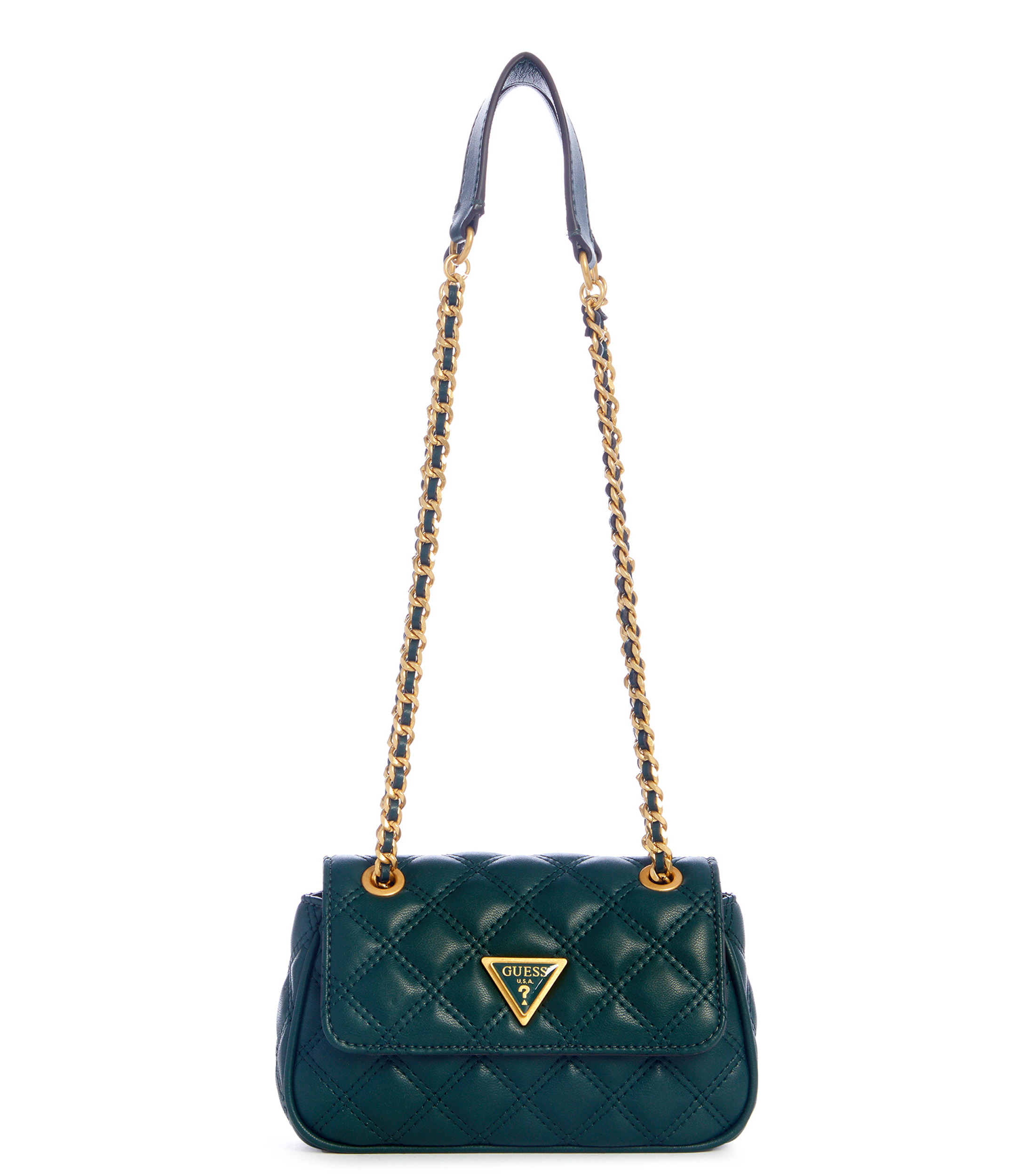 Guess: Bolso mini crossbody azul convertible Giully con rombos a tono ...