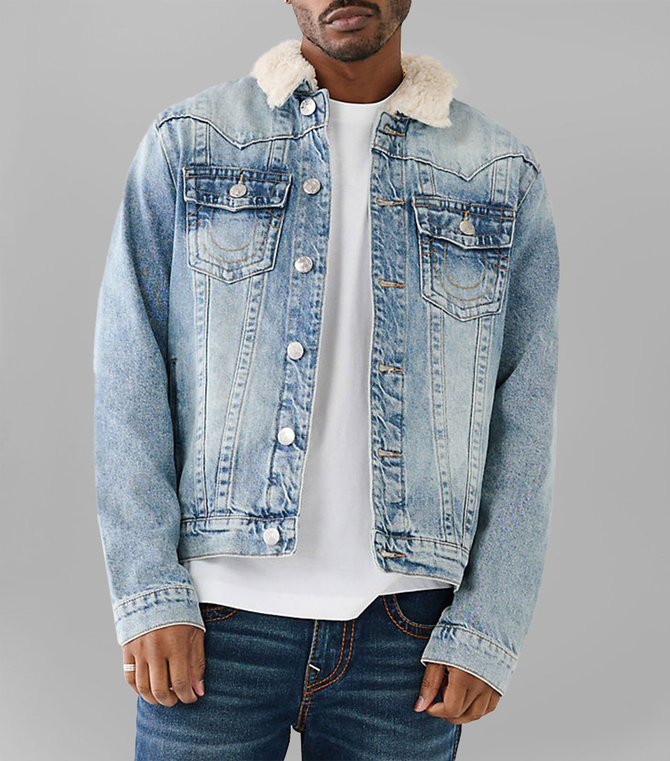 True Religion: Chamarra de mezclilla Hombre | El Palacio de Hierro