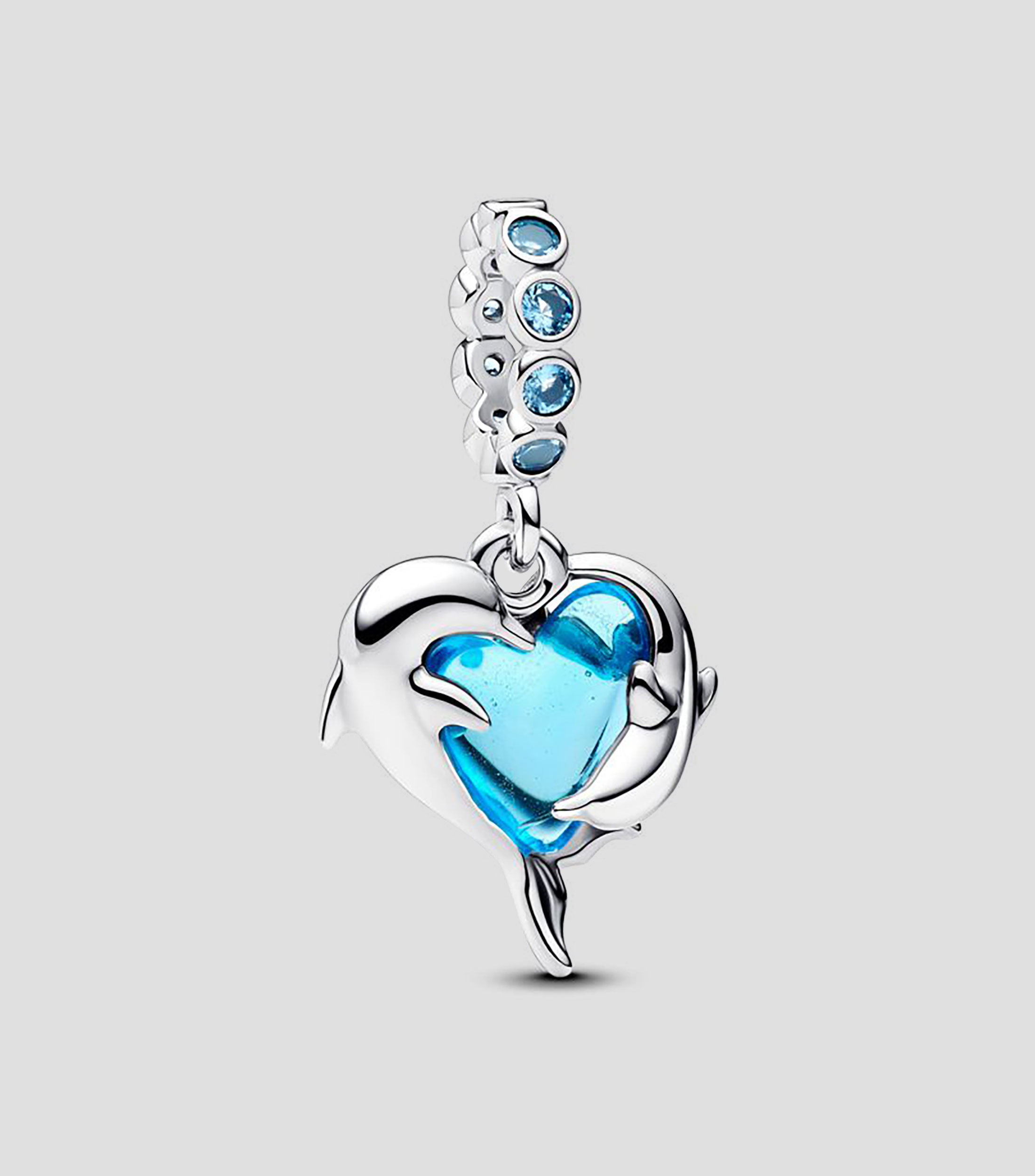 Pandora Charm en plata .925 Delfines de Cristal de Murano Azul Unisex ...