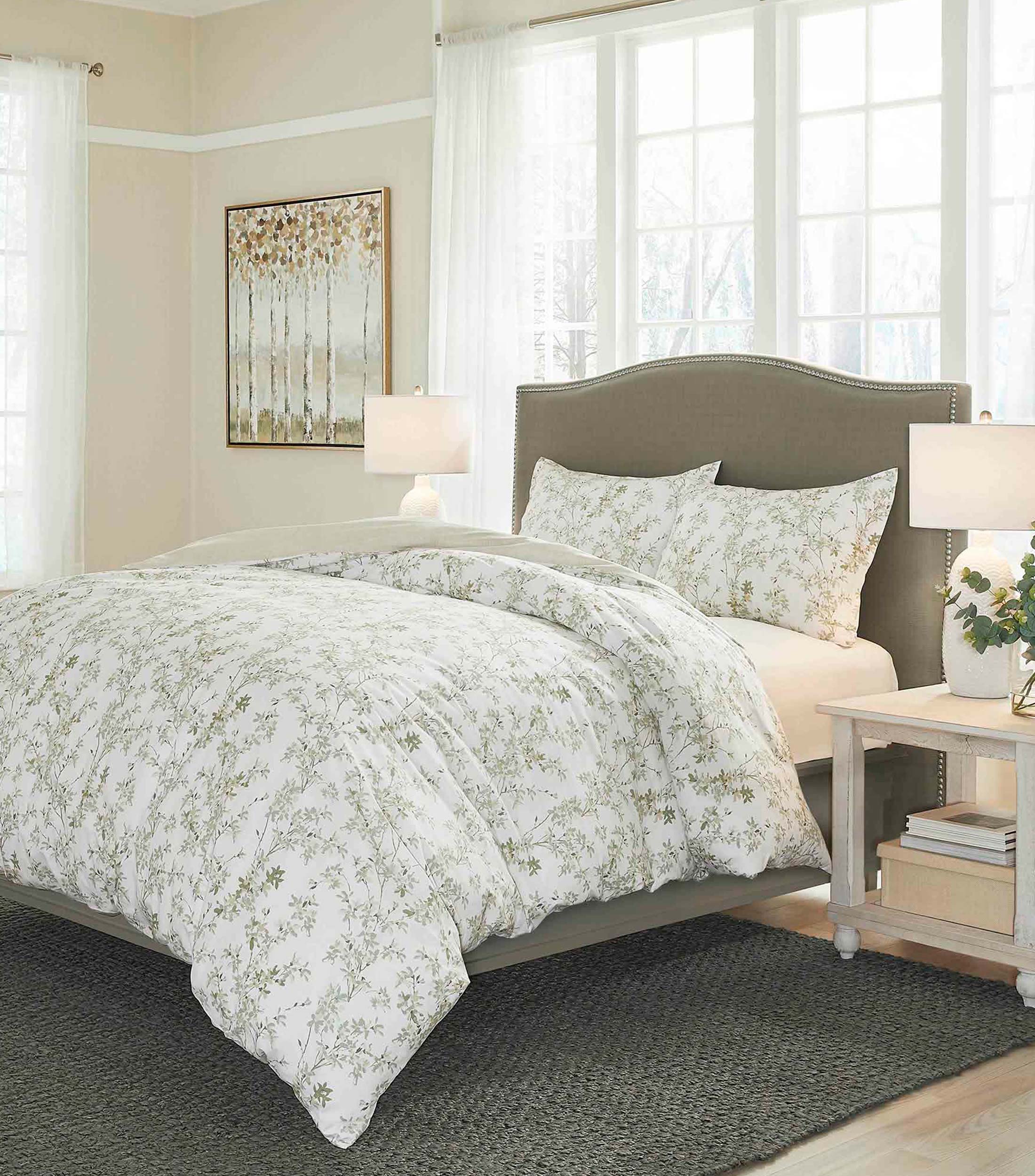 Laura Ashley: Juego de Edredón Full Queen en algodón Lindy Lash Beige ...